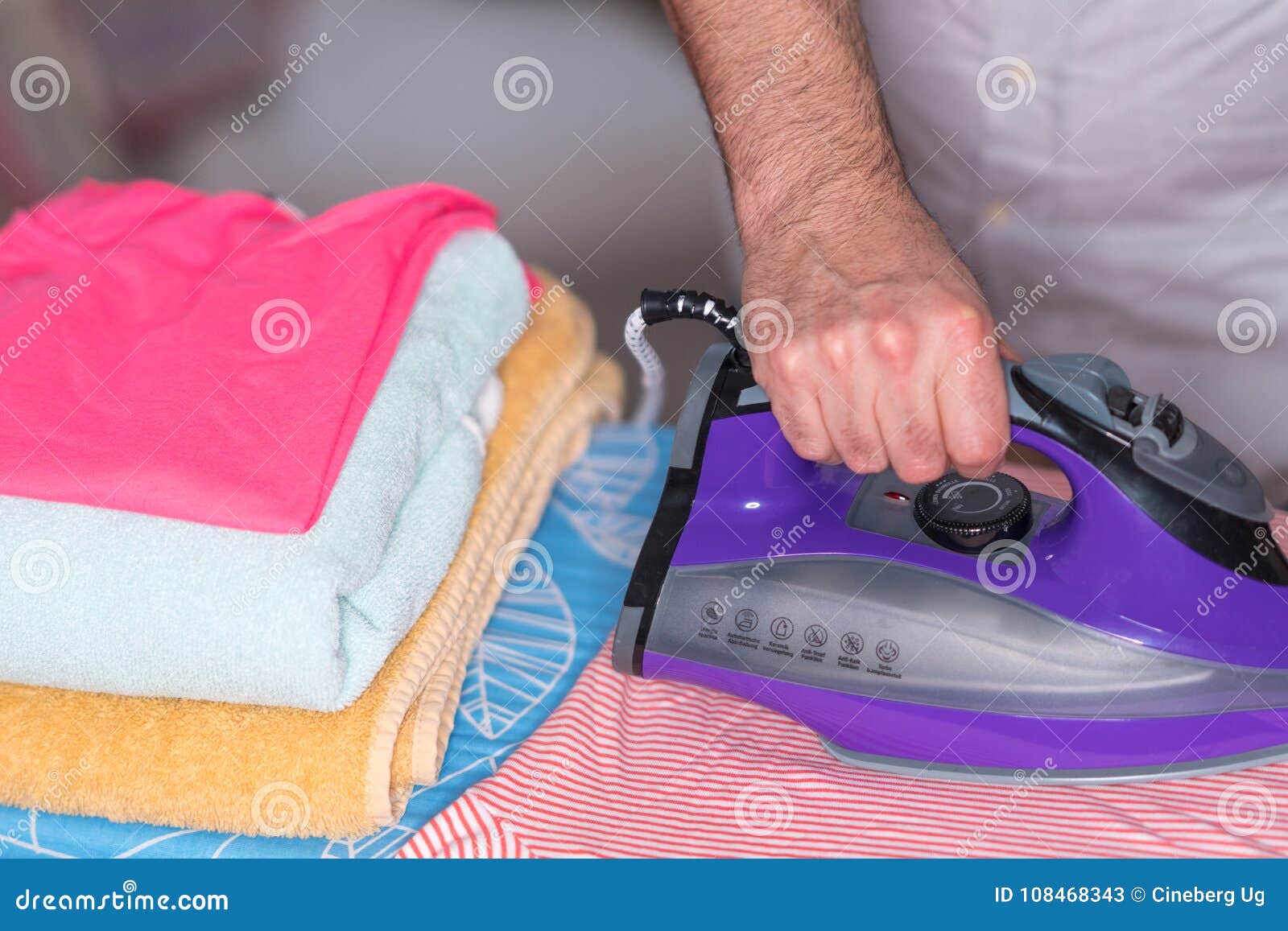 Stay-at-home dad ironing stock image. Image of duties - 108468343
