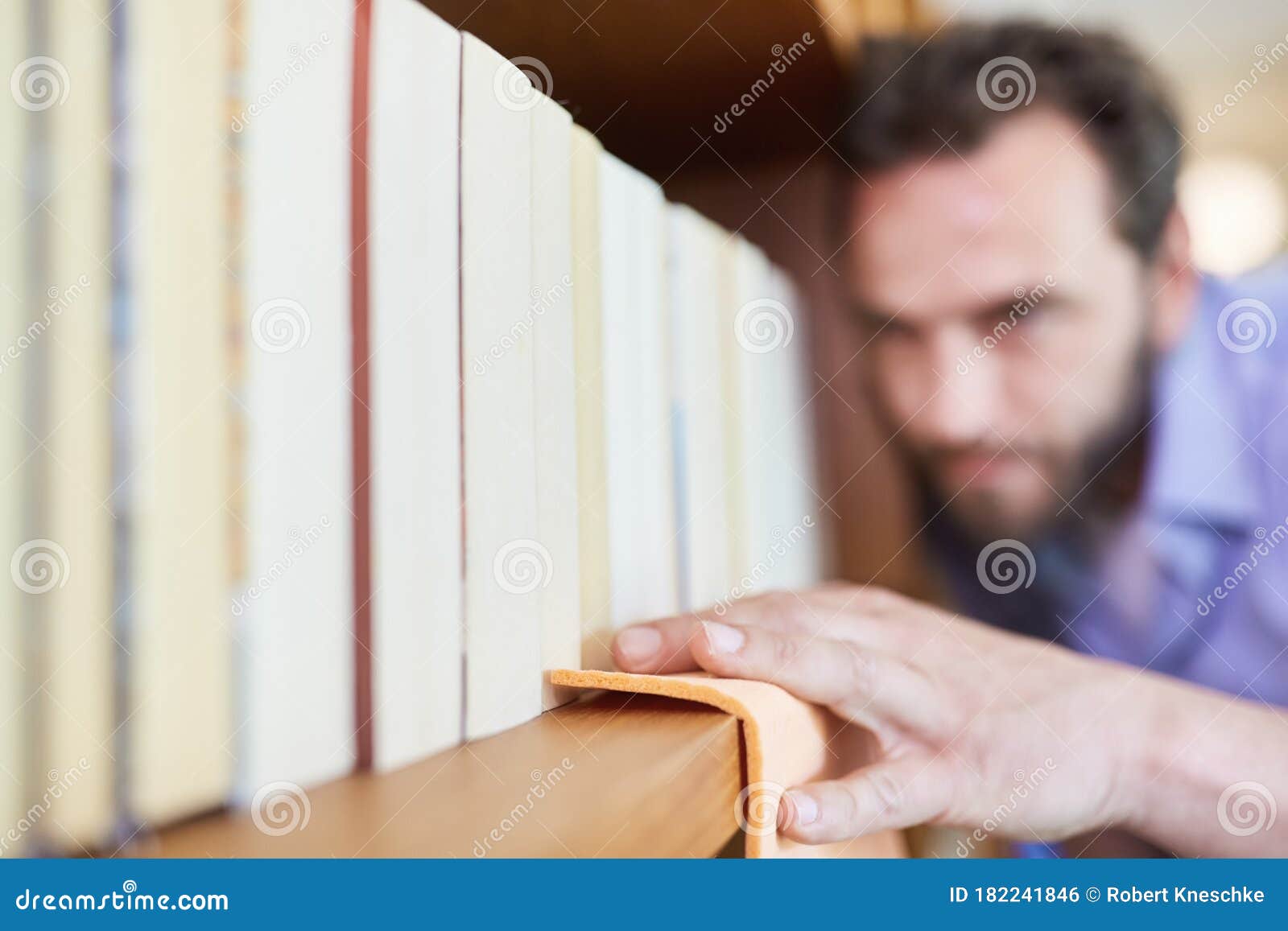 Housekeeper while Dusting Wipe Bookshelf Stock Photo - Image of dirt ...