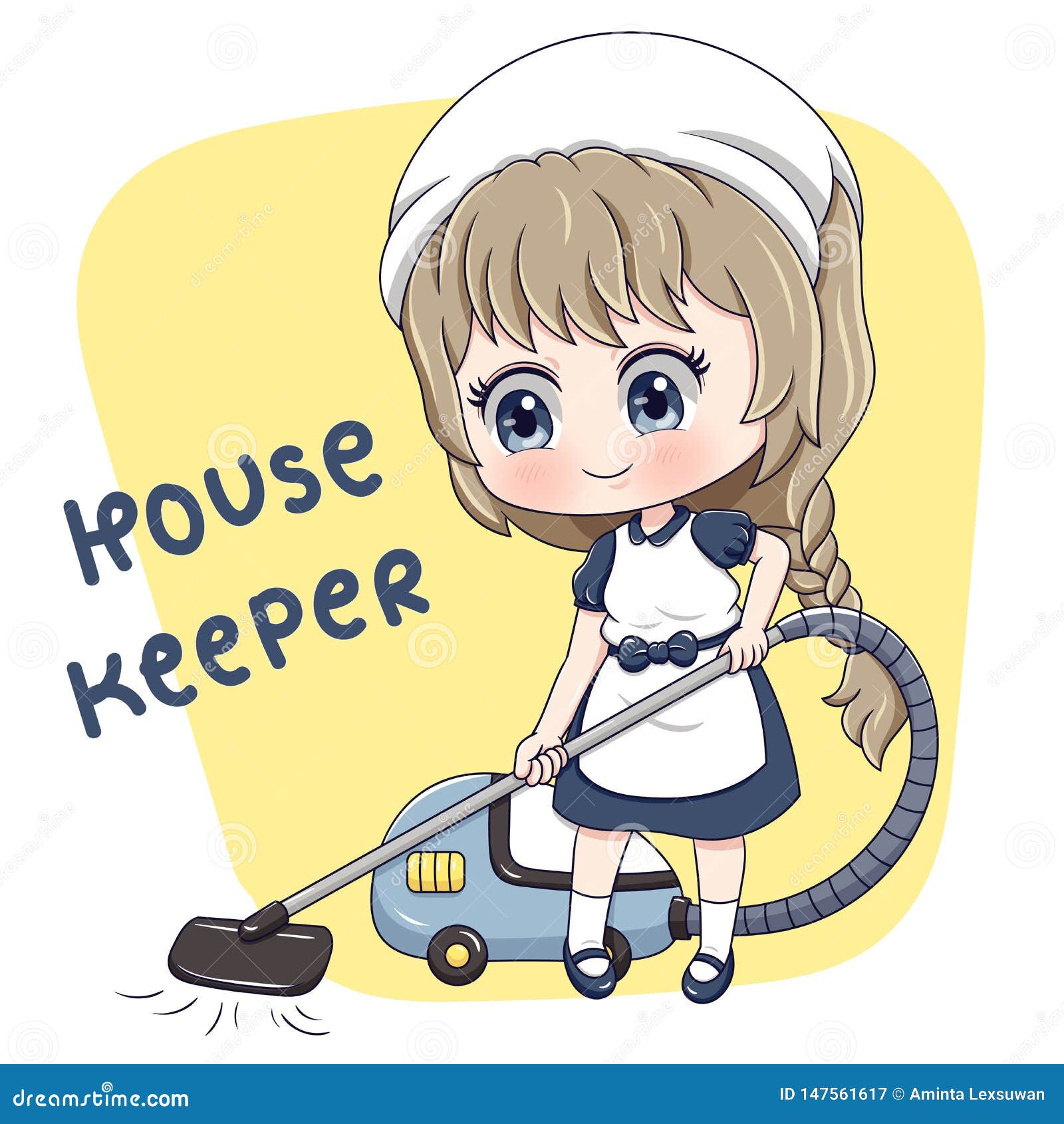 Housekeeper_5 stock vector. Illustration of vector, wash - 147561617