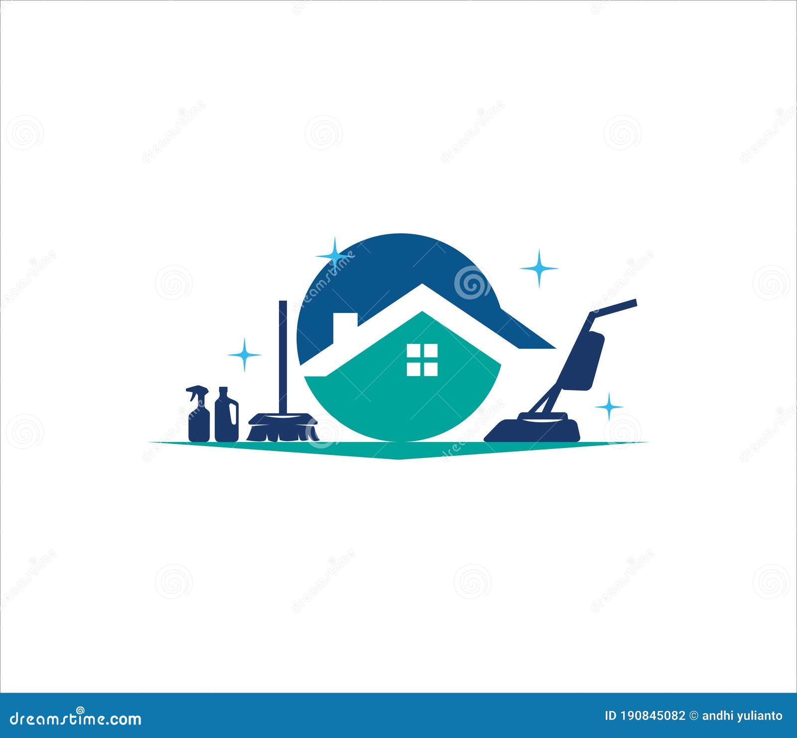 Housekeeping and Cleaning Service Vector Logo Design Stock Illustration ...