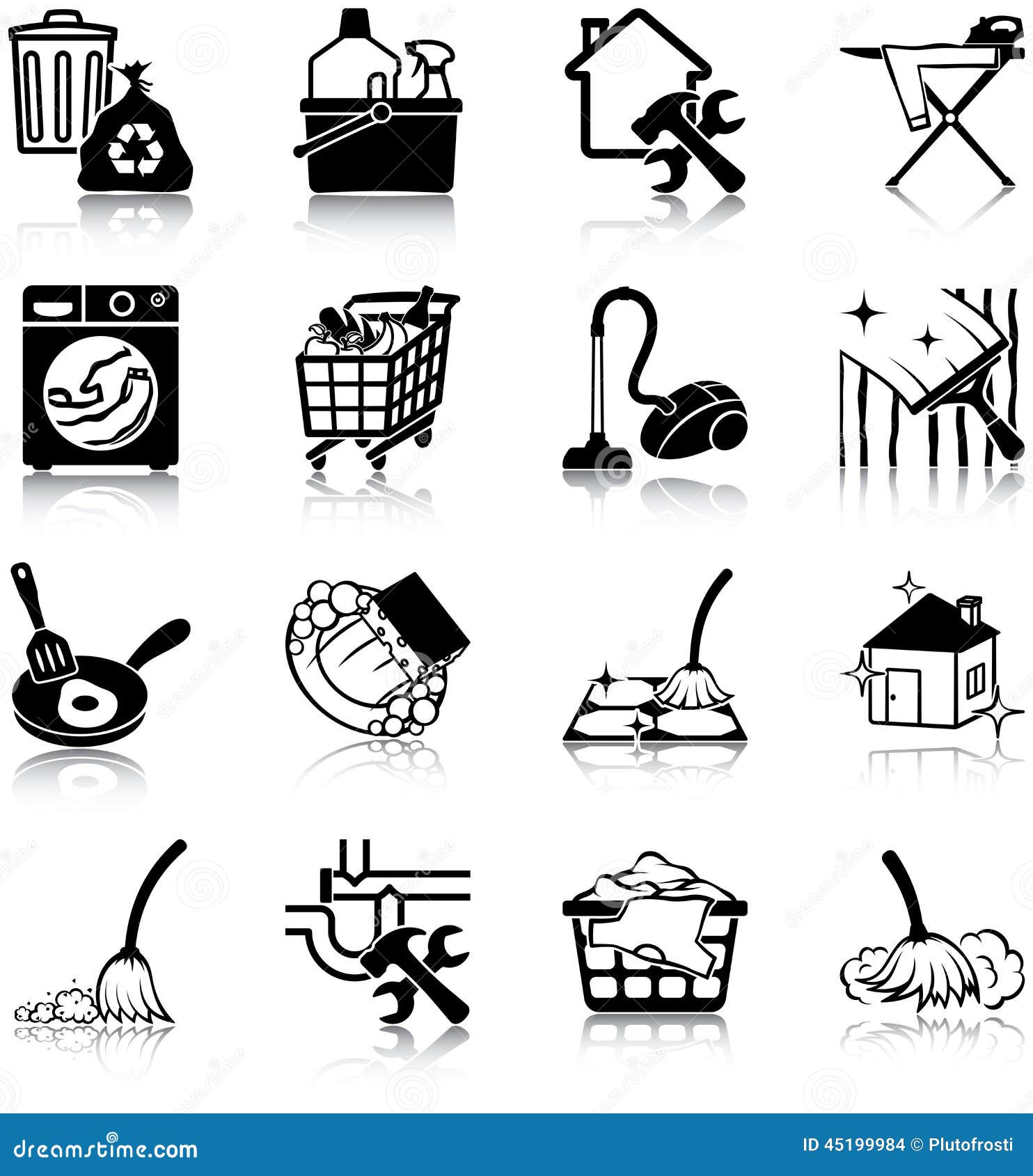Housekeeping icons stock vector. Illustration of domestic - 45199984