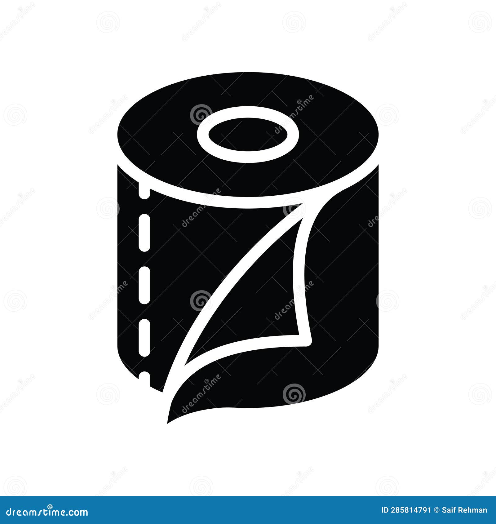 Tissue Roll Vector Solid Icon Design Illustration. Housekeeping Symbol ...