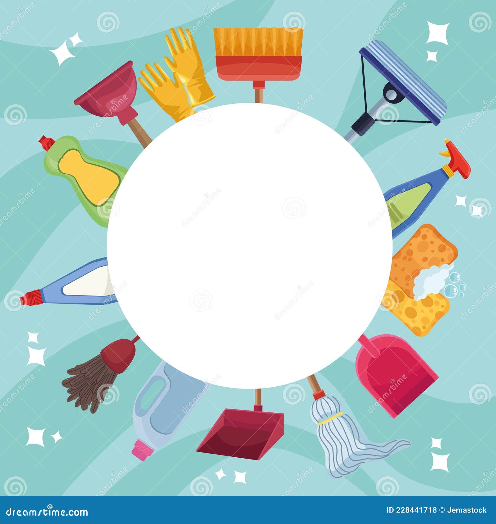 Housekeeping Tools and Products Stock Vector - Illustration of rubber ...