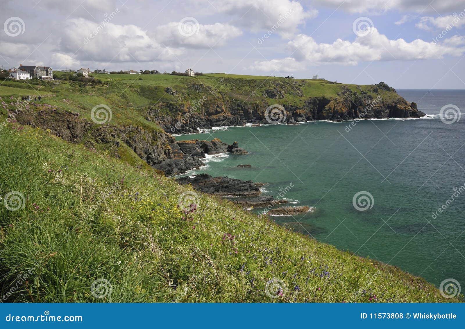 Housel Bay and Pen Olver stock photo. Image of british - 11573808