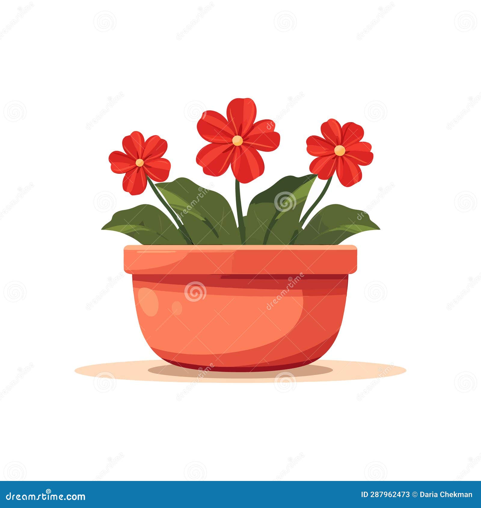 Houseplant in a Pot. Leaf Flower in a Flat Style on a White Background ...