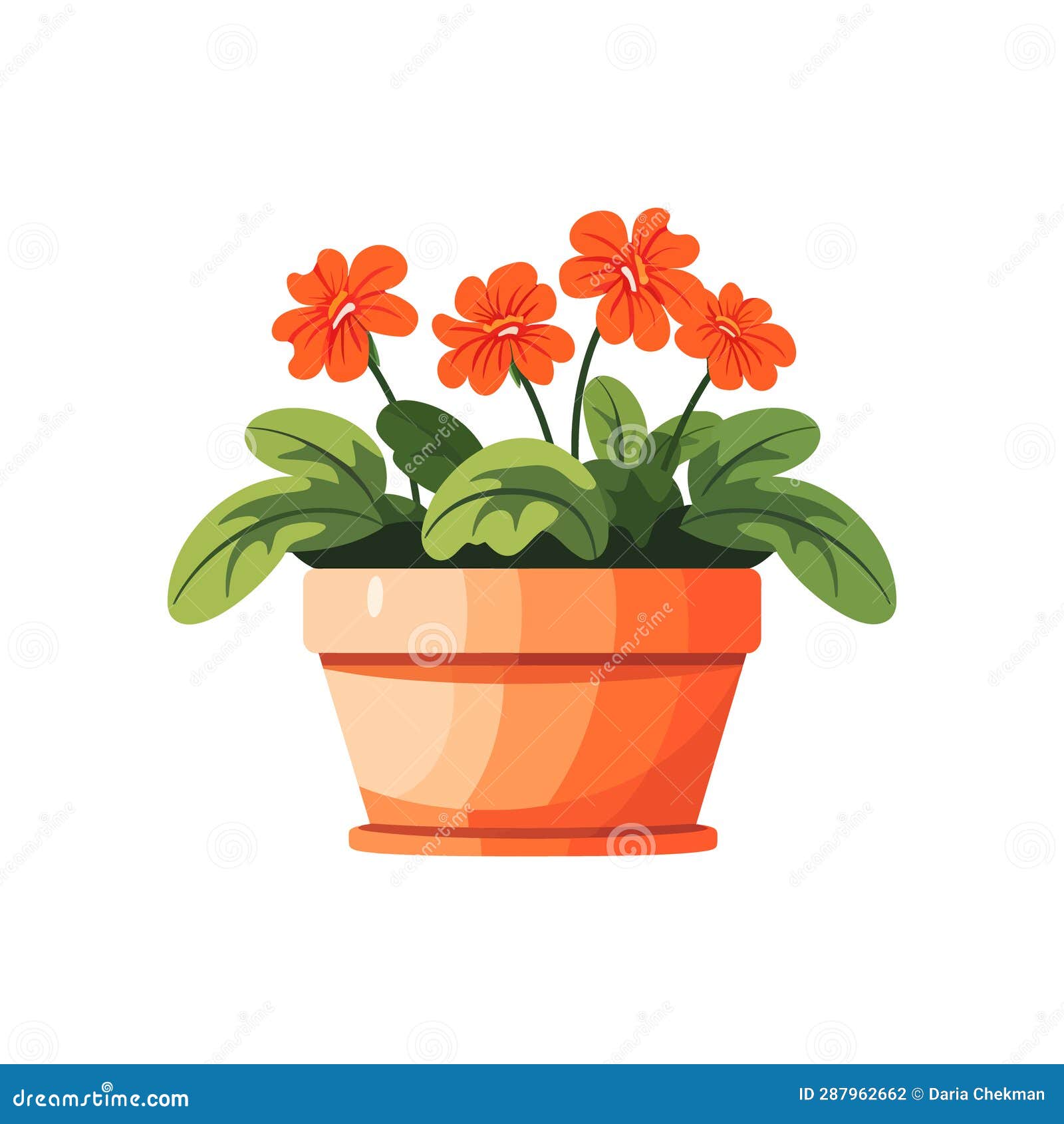 Houseplant in a Pot. Leaf Flower in a Flat Style on a White Background ...