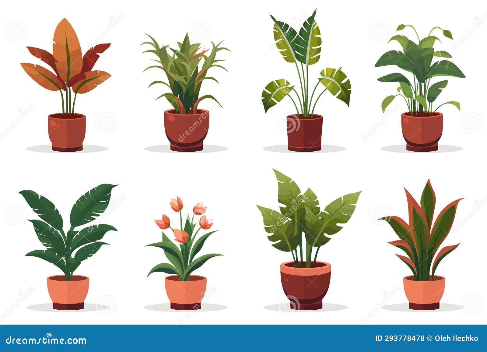 Houseplant Pot Set Vector Flat Minimalistic Isolated Illustration Stock ...