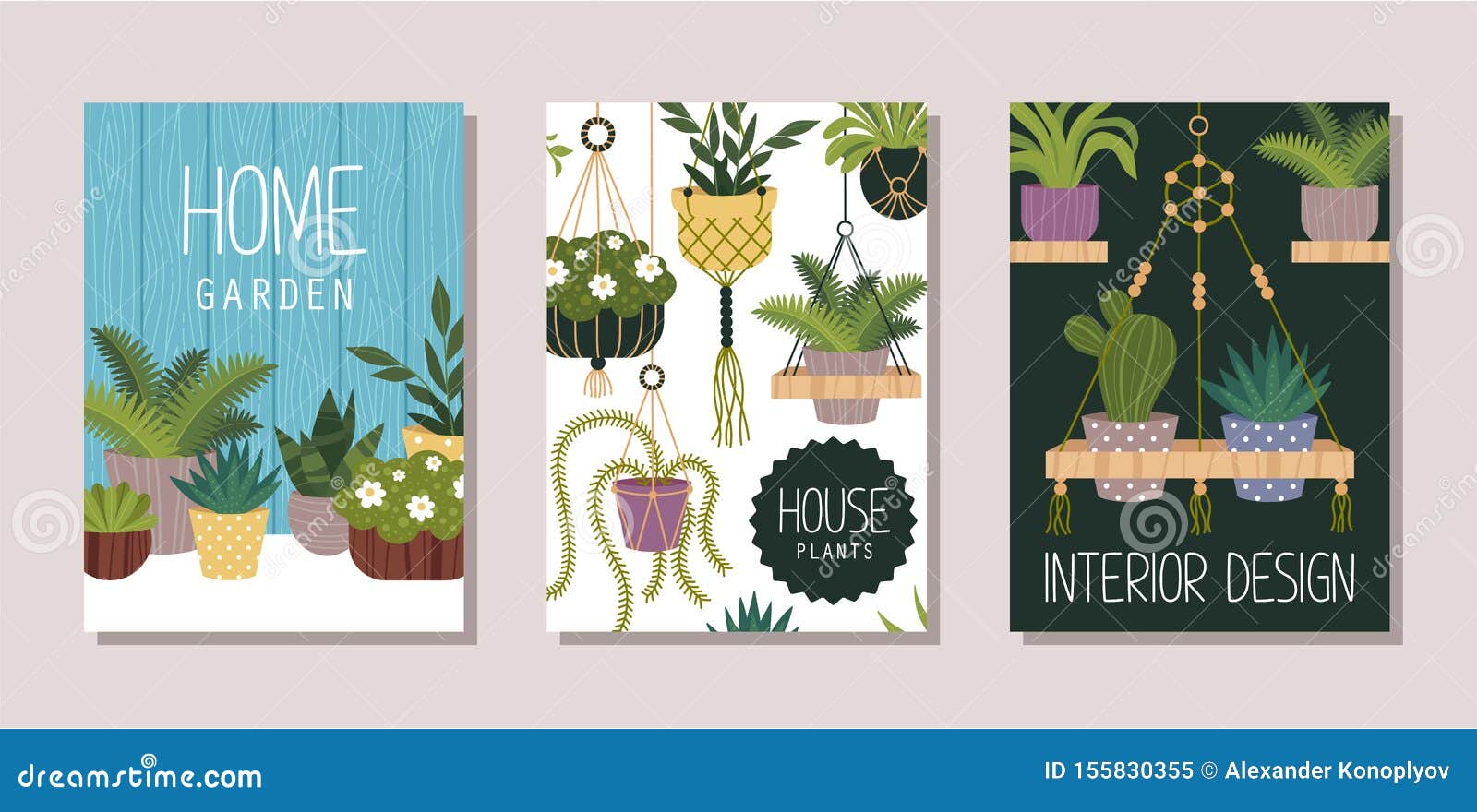Houseplants Shop Flat Banner Vector Templates Set Stock Vector ... Houseplants Shop Flat Banner Vector Templates Set Stock Vector ...