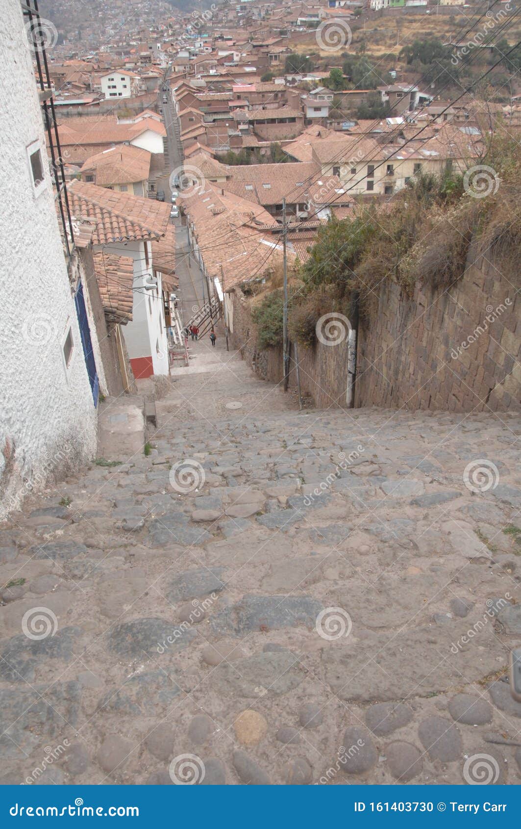 Stairs in Historic Cusco, Peru Stock Photo - Image of homes, overhead ...