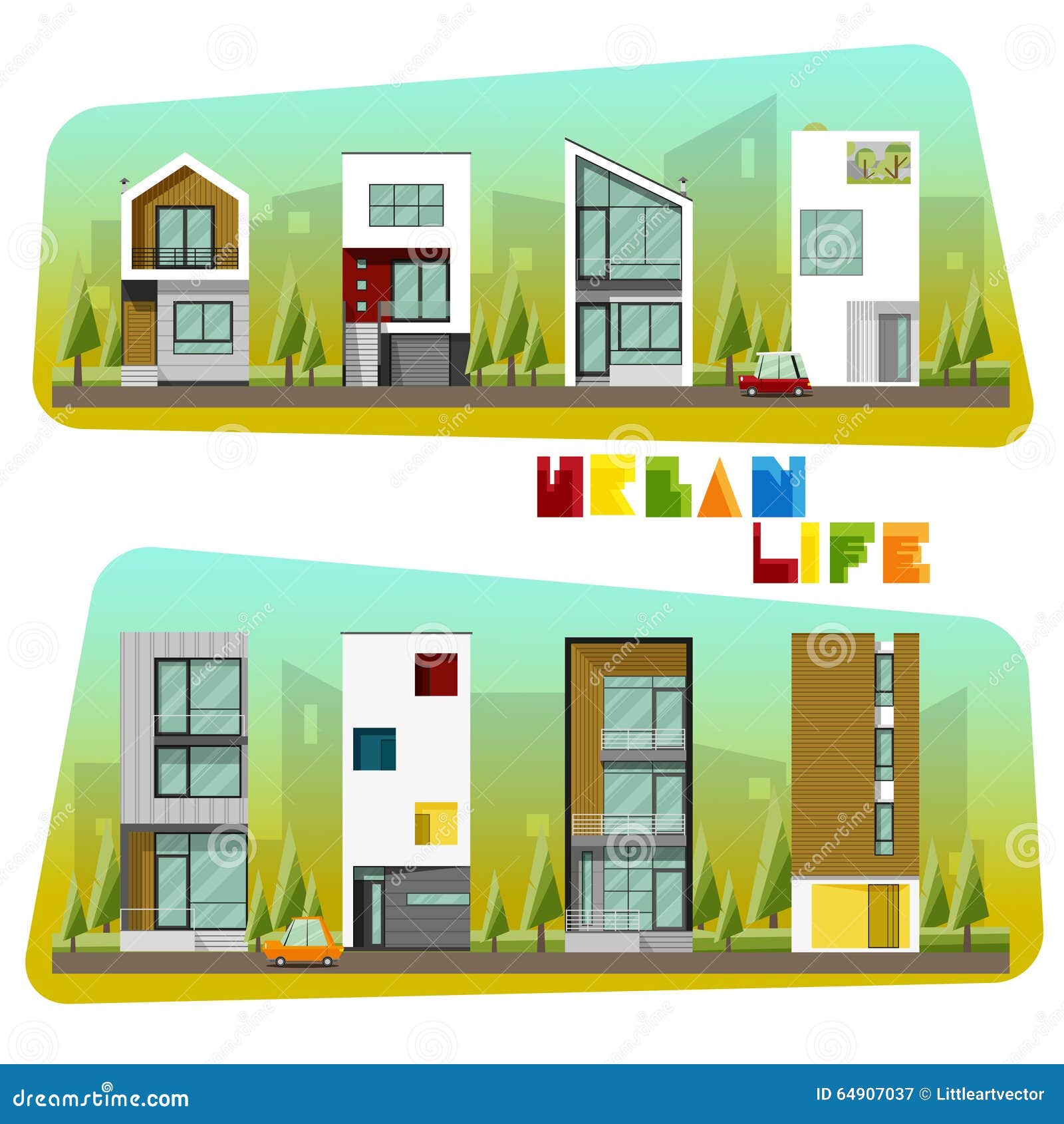 Houses Collection,Modern House and Community Stock Vector ...