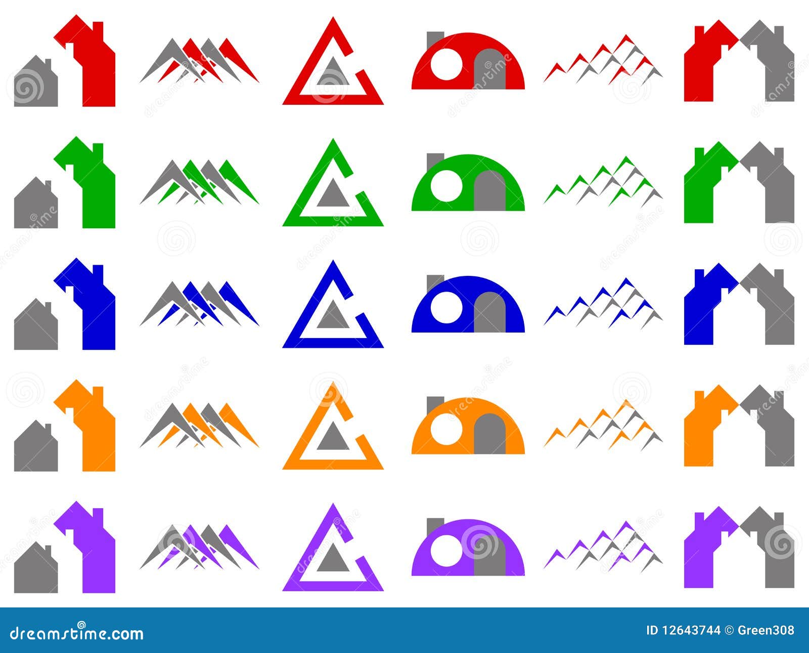 Houses and Construction Vector Logo Icon Designs Stock Vector ...