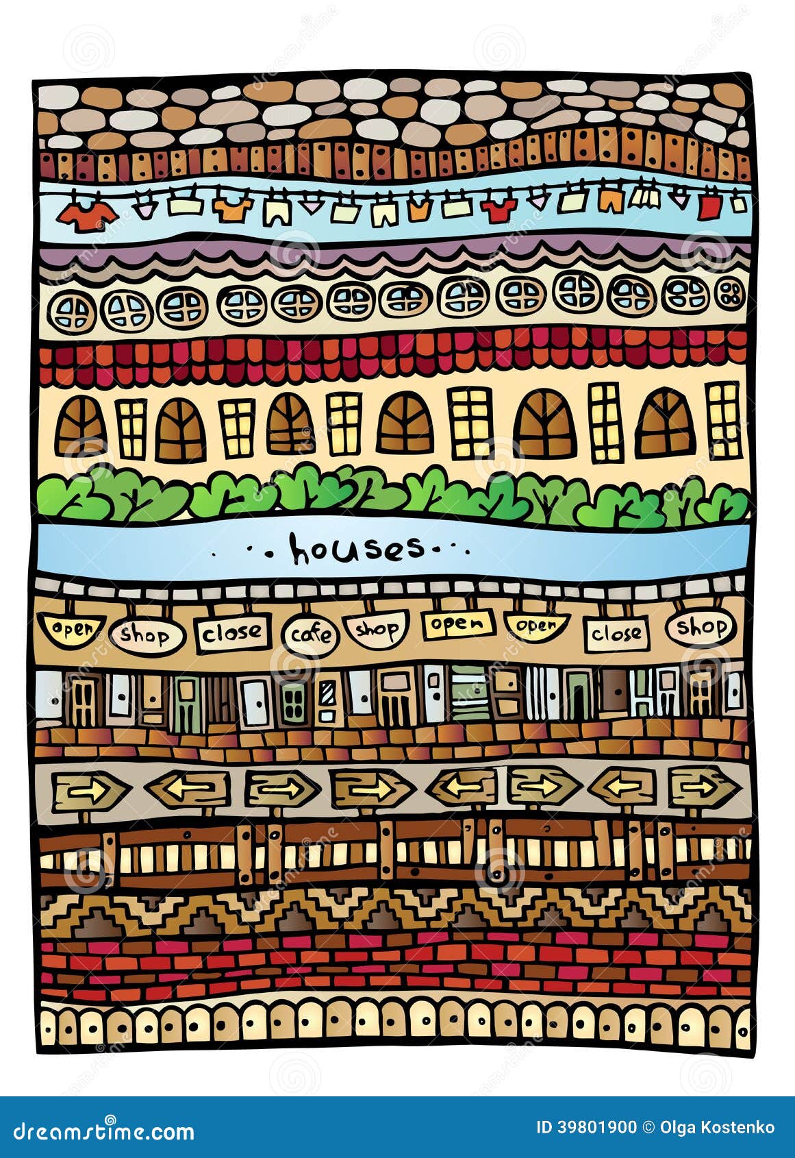 Houses Elements Vector Design Background Stock Vector - Illustration of ...