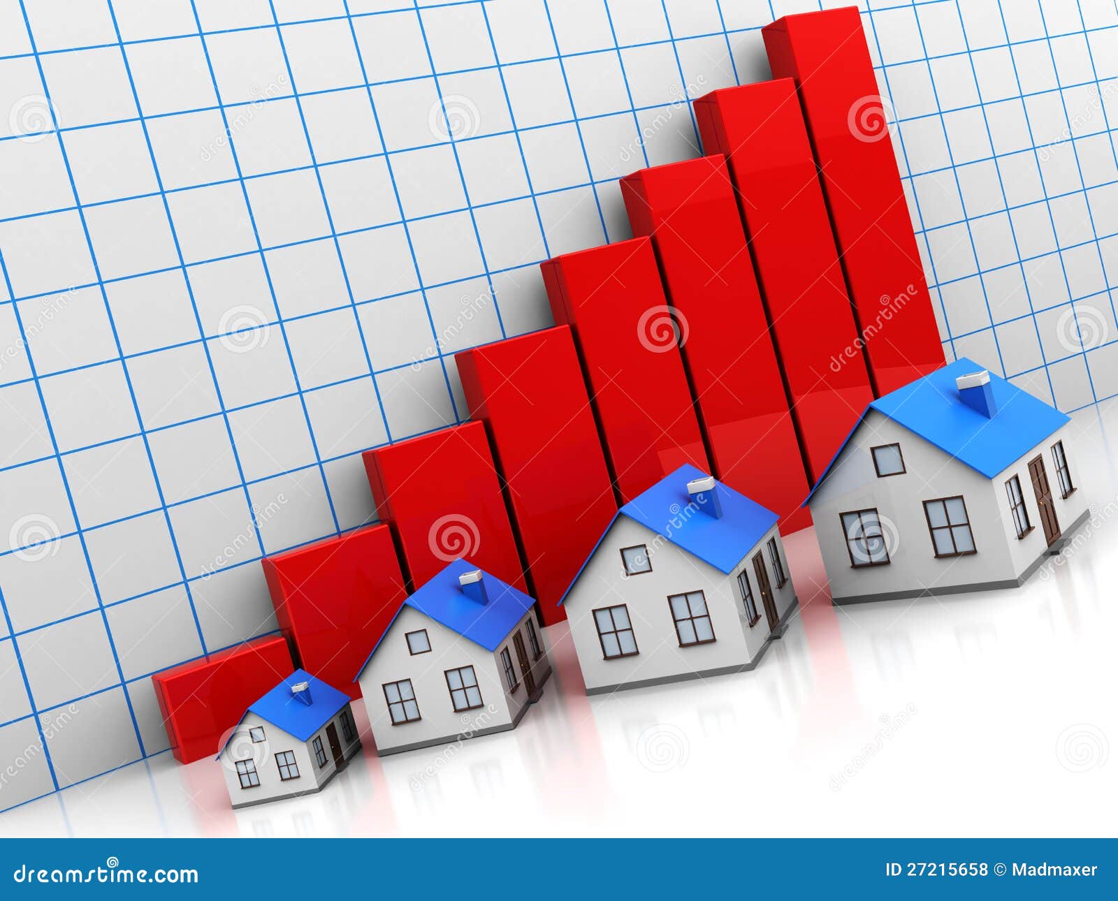 Houses and graph stock illustration. Illustration of economy - 27215658