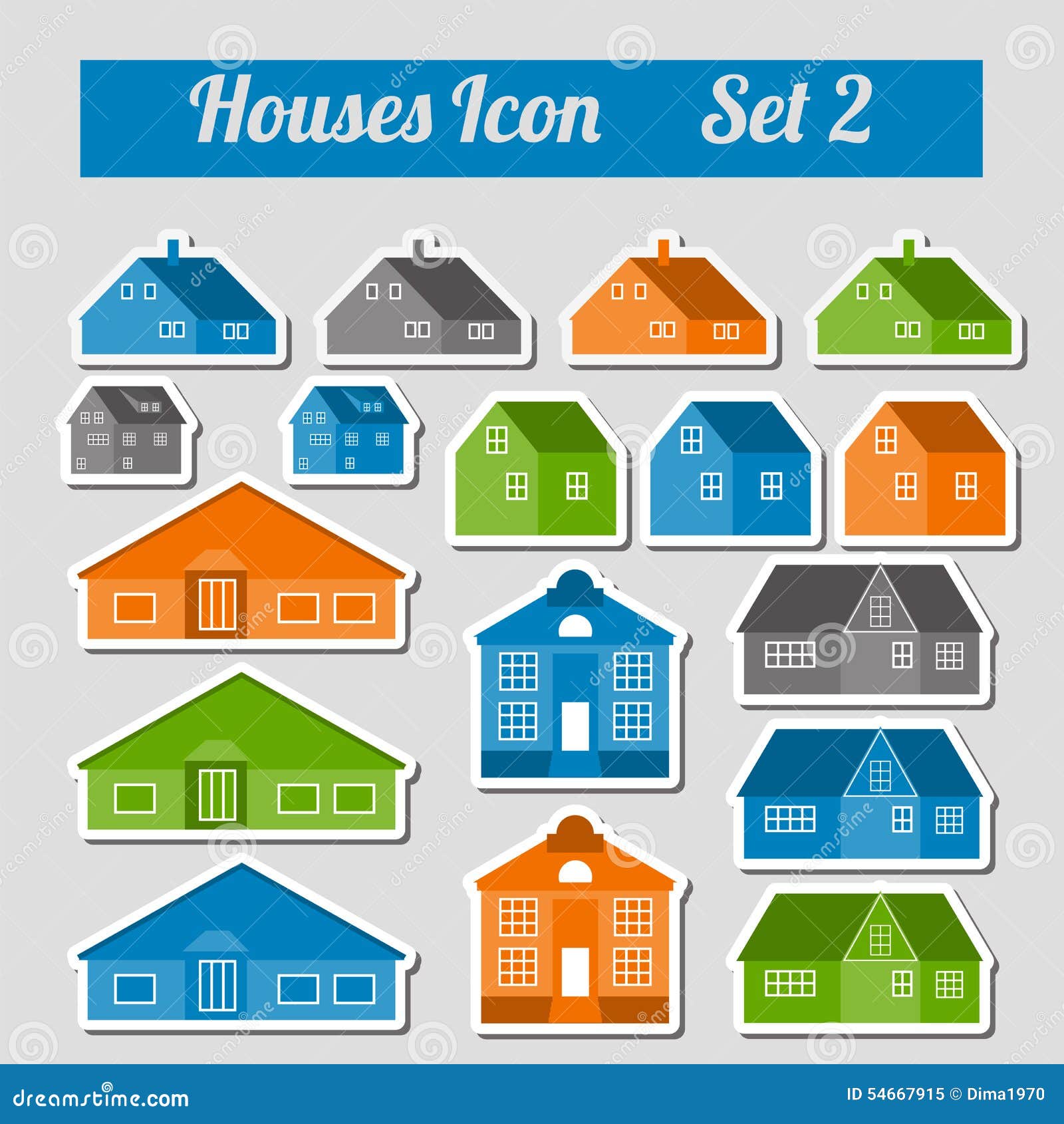 Houses Icon Set. Elements for Creating Your Perfect City Stock Vector ...