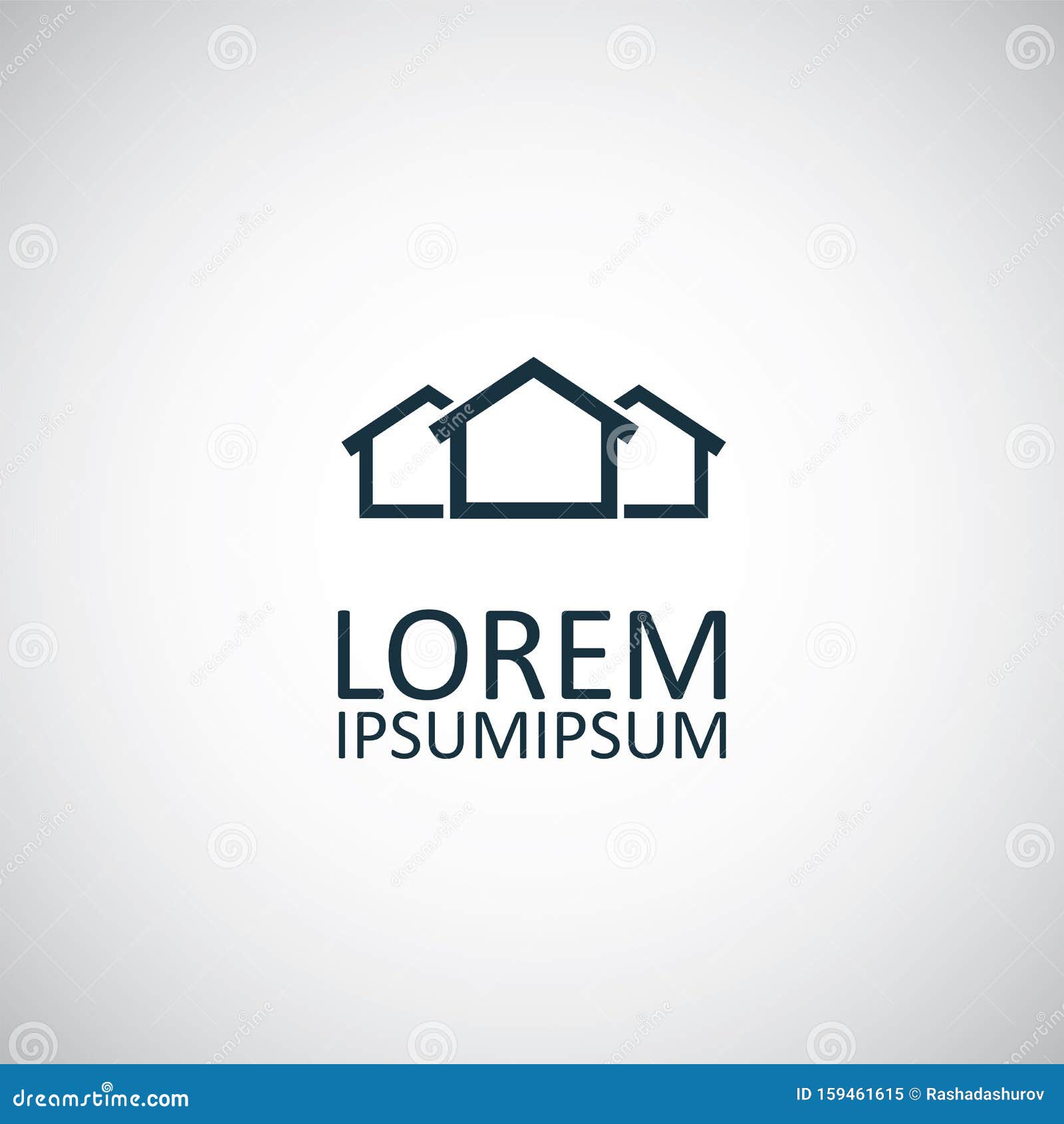 3 houses icon for web and stock vector. Illustration of three - 159461615