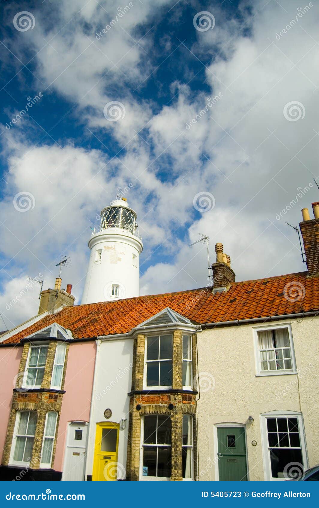 Houses and lighthouse stock image. Image of colours, travel - 5405723