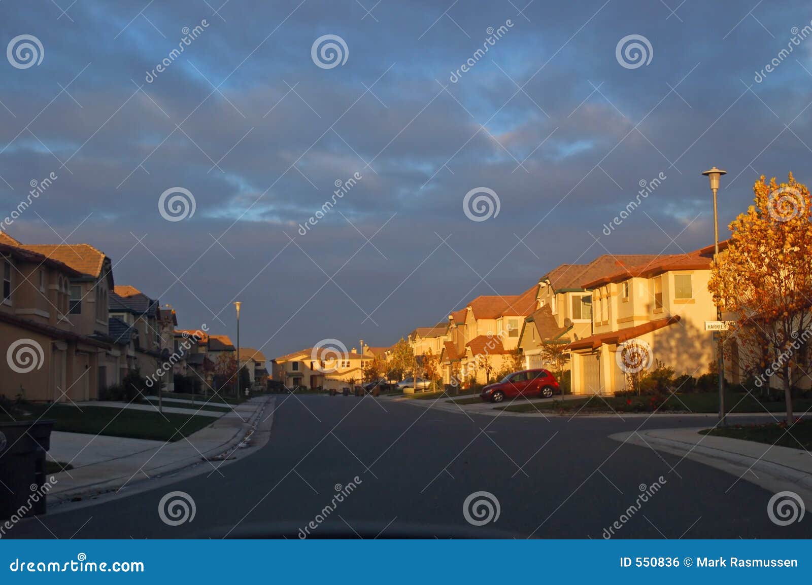 Houses lit by evening sun stock photo. Image of home, hill - 550836