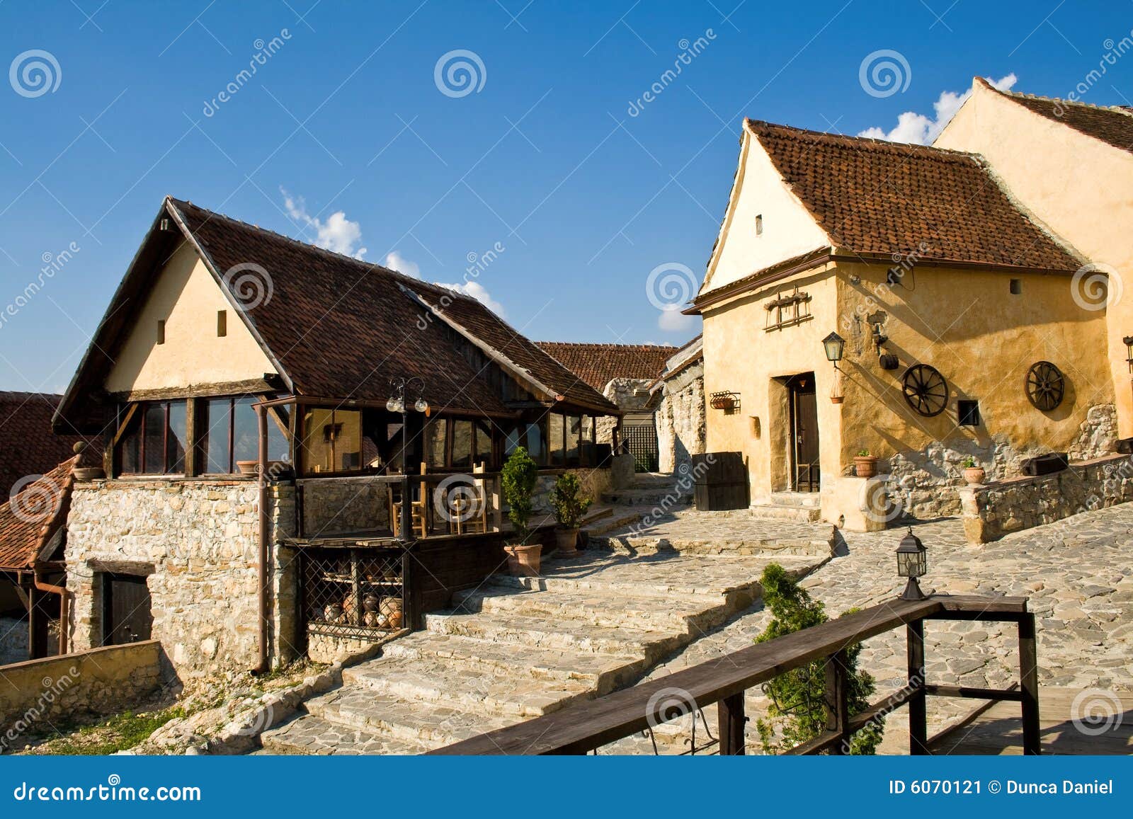 Houses in Medieval Rural Town Stock Image - Image of romanian ...