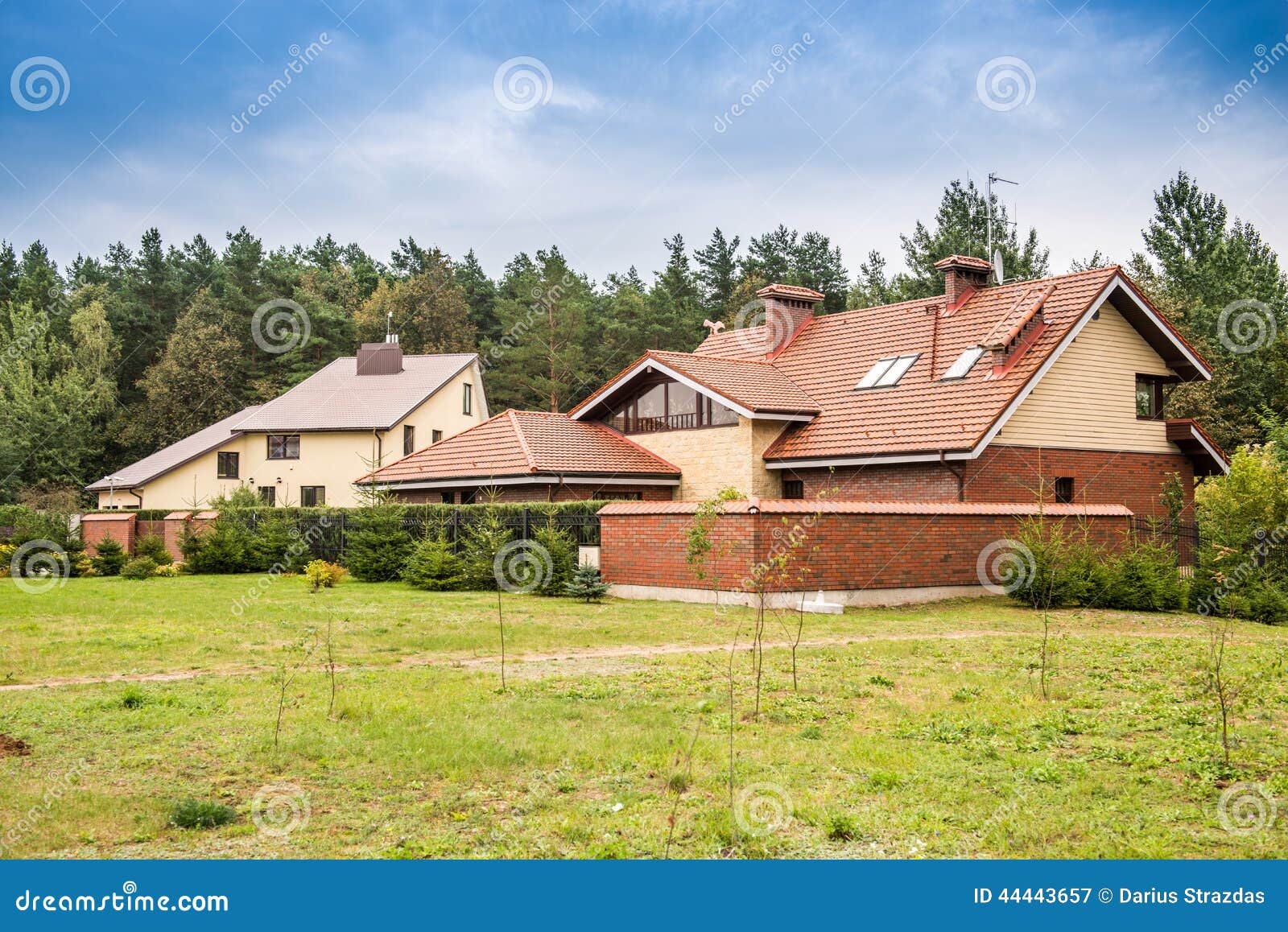 Houses near forest stock image. Image of european, house - 44443657