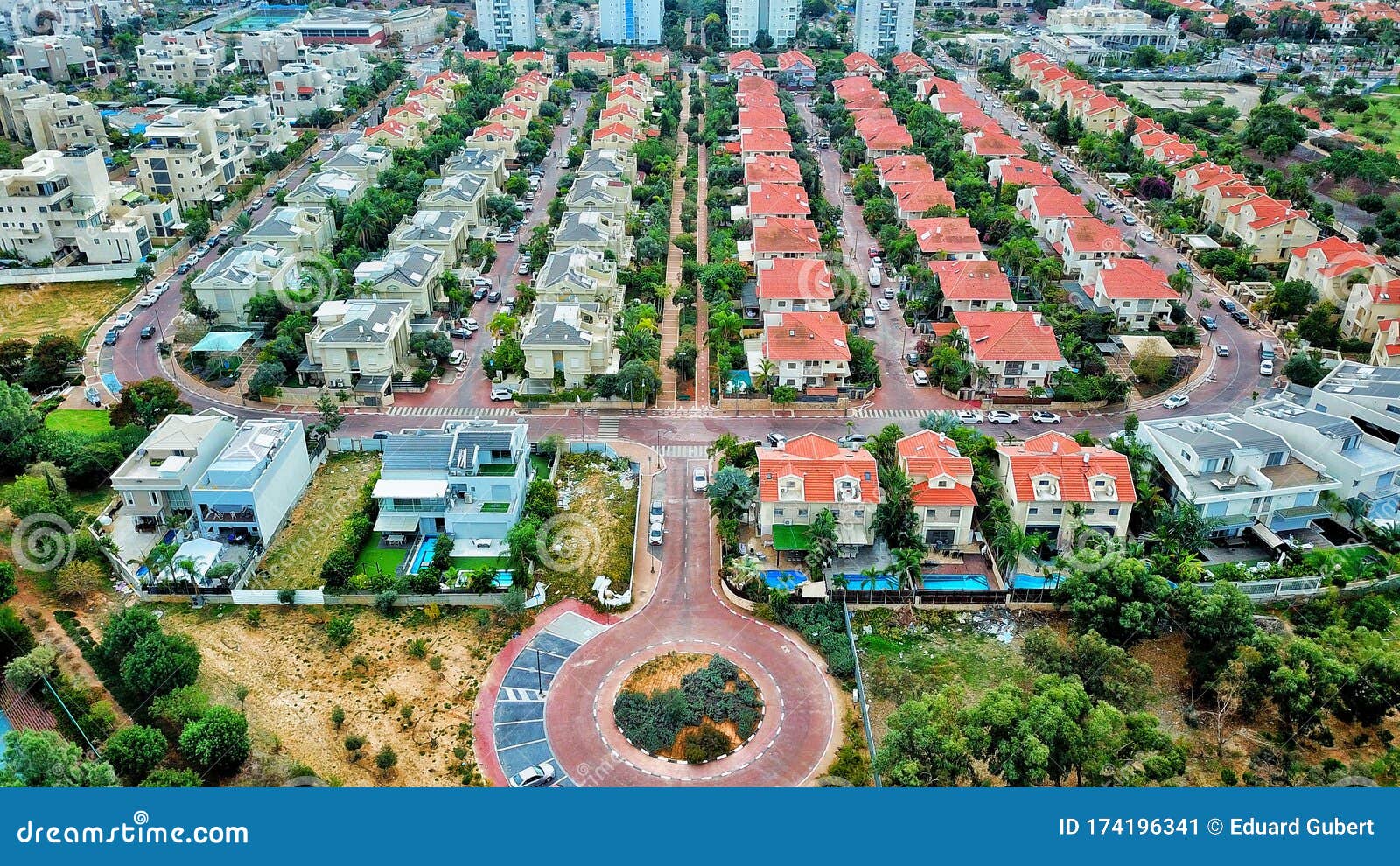 Houses in rishon lezion stock image. Image of israel - 174196341