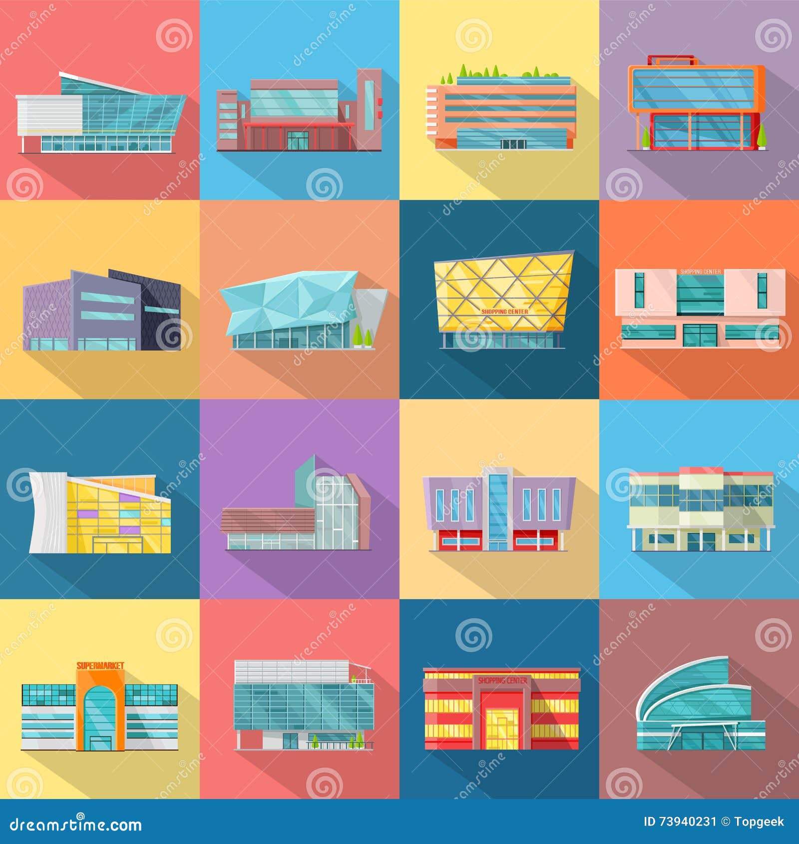 Houses Set. Architecture Variations Flat Design. Stock Vector ...