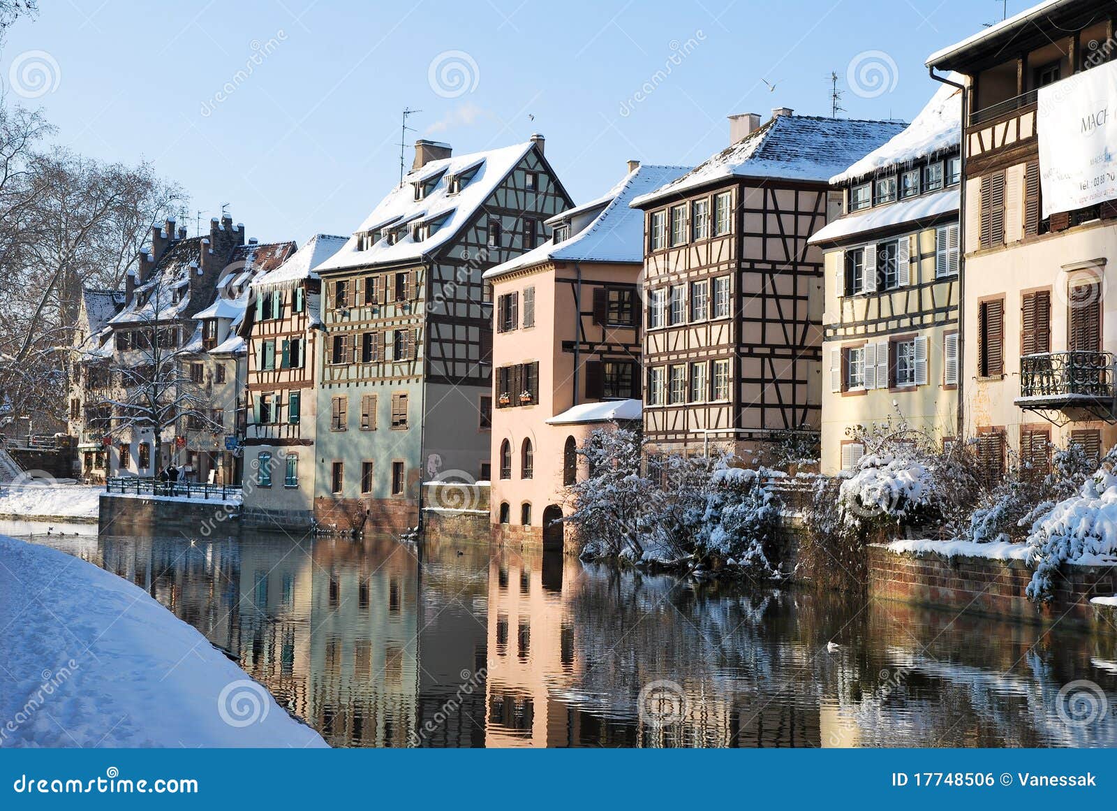 Houses of Strasbourg Town during Winter Stock Photo - Image of quay ...