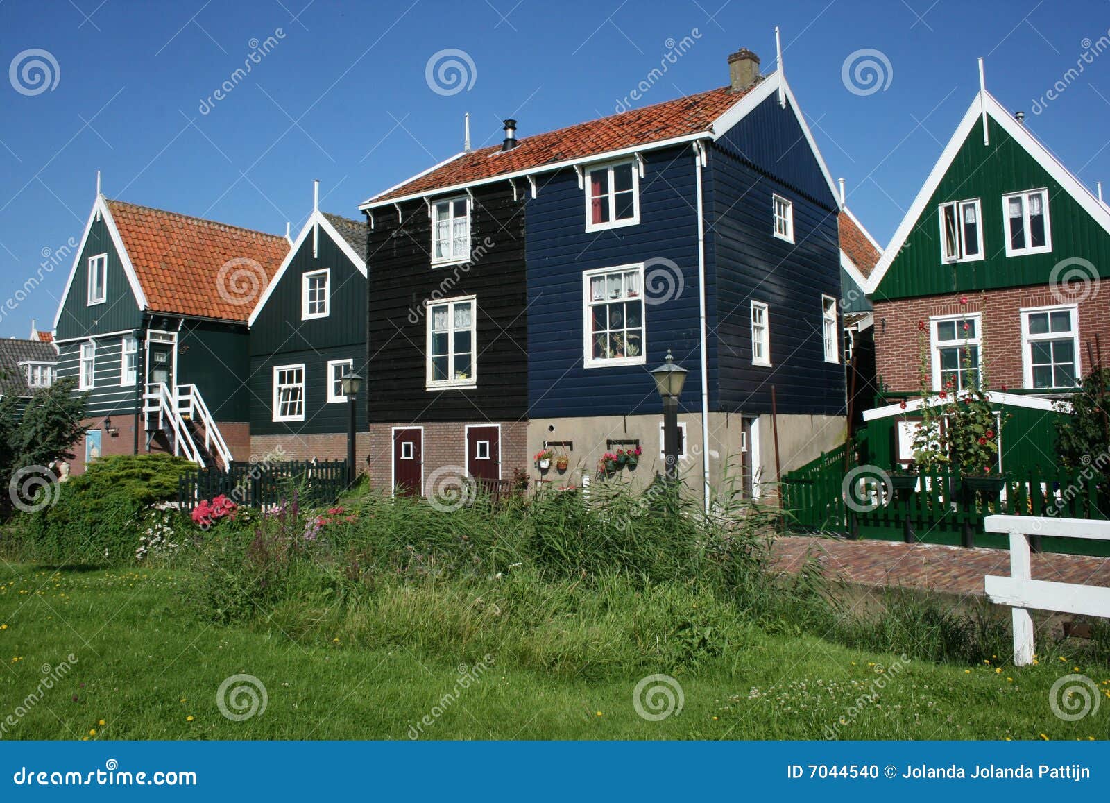 Houses in the Touristic Village Marken Stock Photo - Image of blue ...