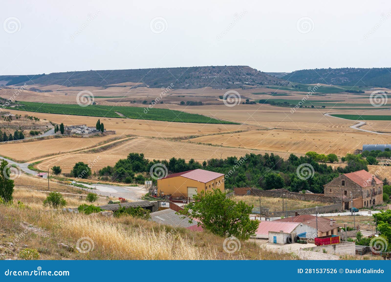 Houses in Typical Village of the Plateau of Spain Stock Photo - Image ...