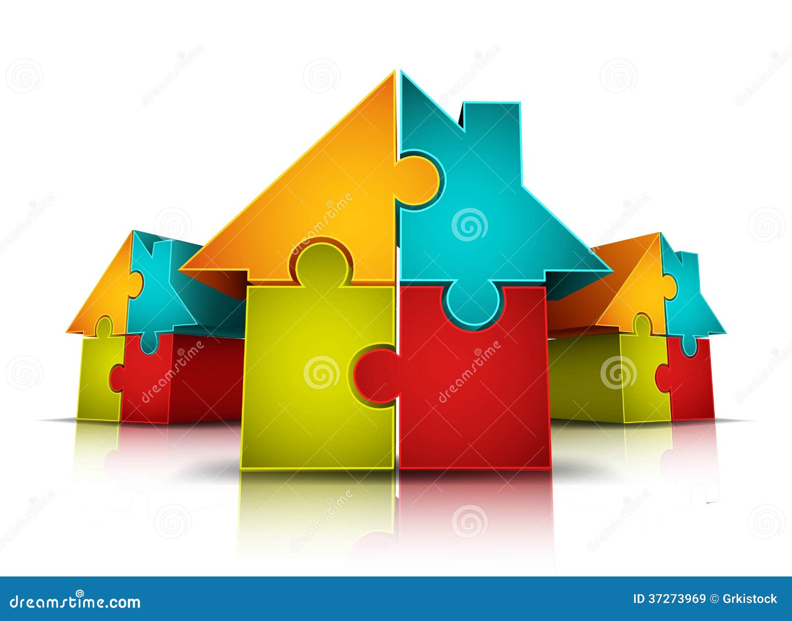 Houses stock vector. Illustration of piece, puzzle, vector - 37273969
