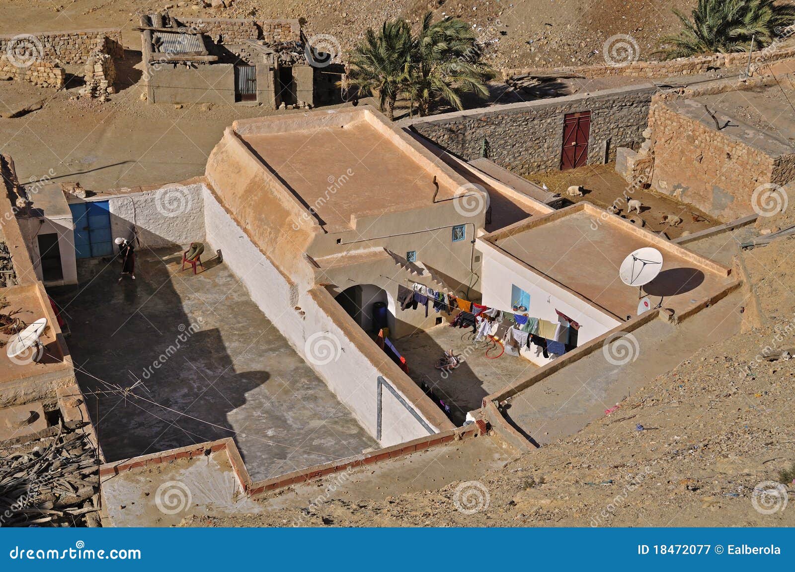 Houses in a Village in the Desert Stock Image - Image of arabic ...