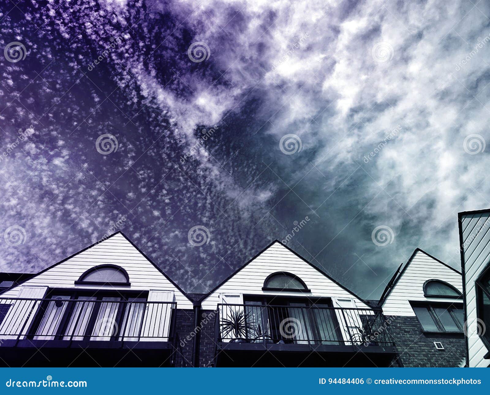Housetops With Night Sky Picture. Image: 94484406