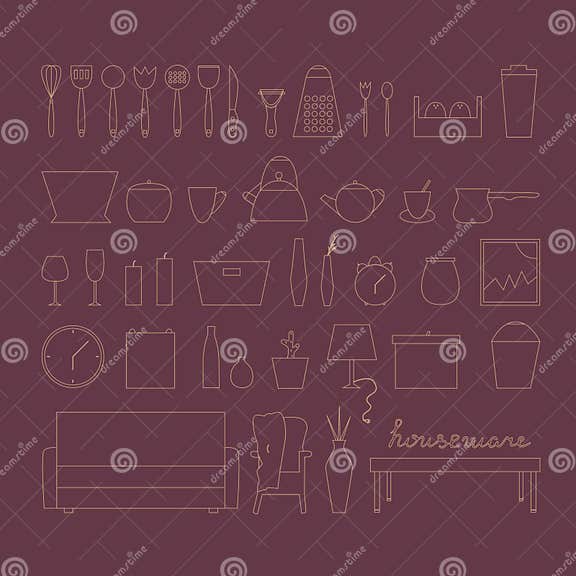 Houseware vector elements. stock vector. Illustration of fork - 87805619