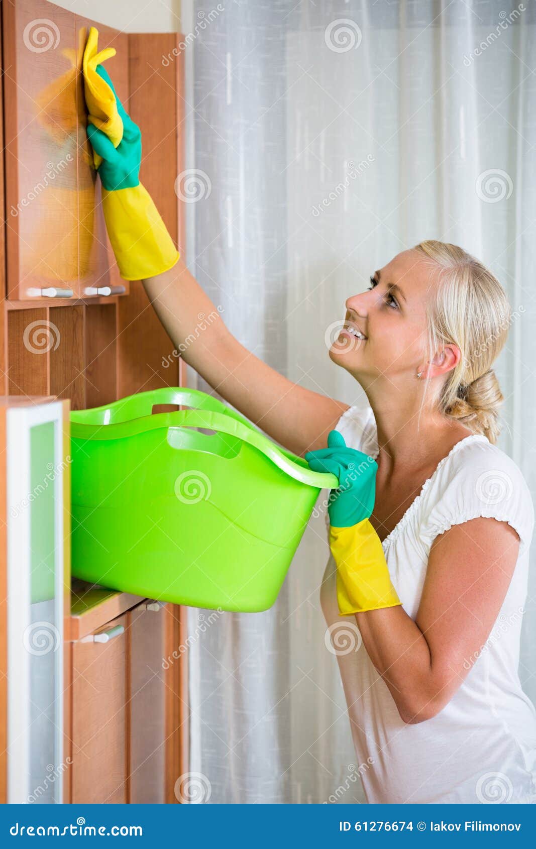 Housewife Doing Regular Clean-up Stock Photo - Image of house, chores ...