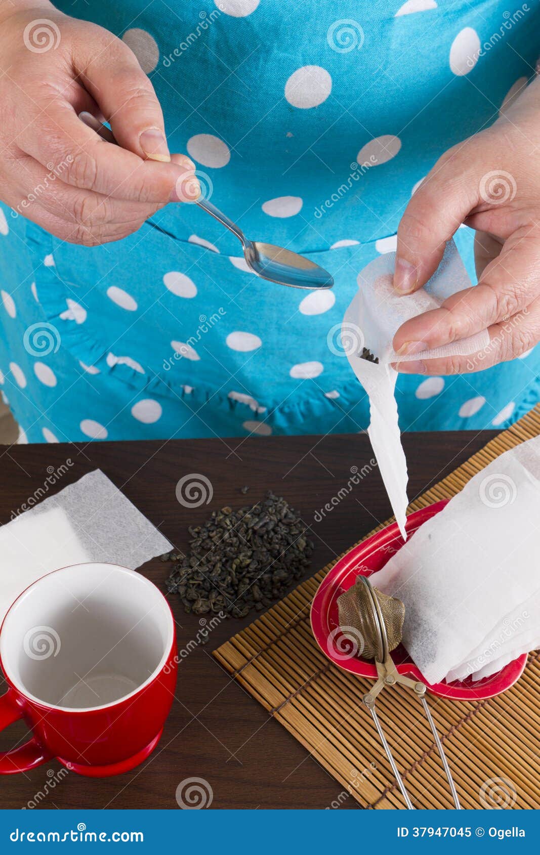 Housewife Making Tea in Kitchen Stock Image - Image of diet, herbal ...