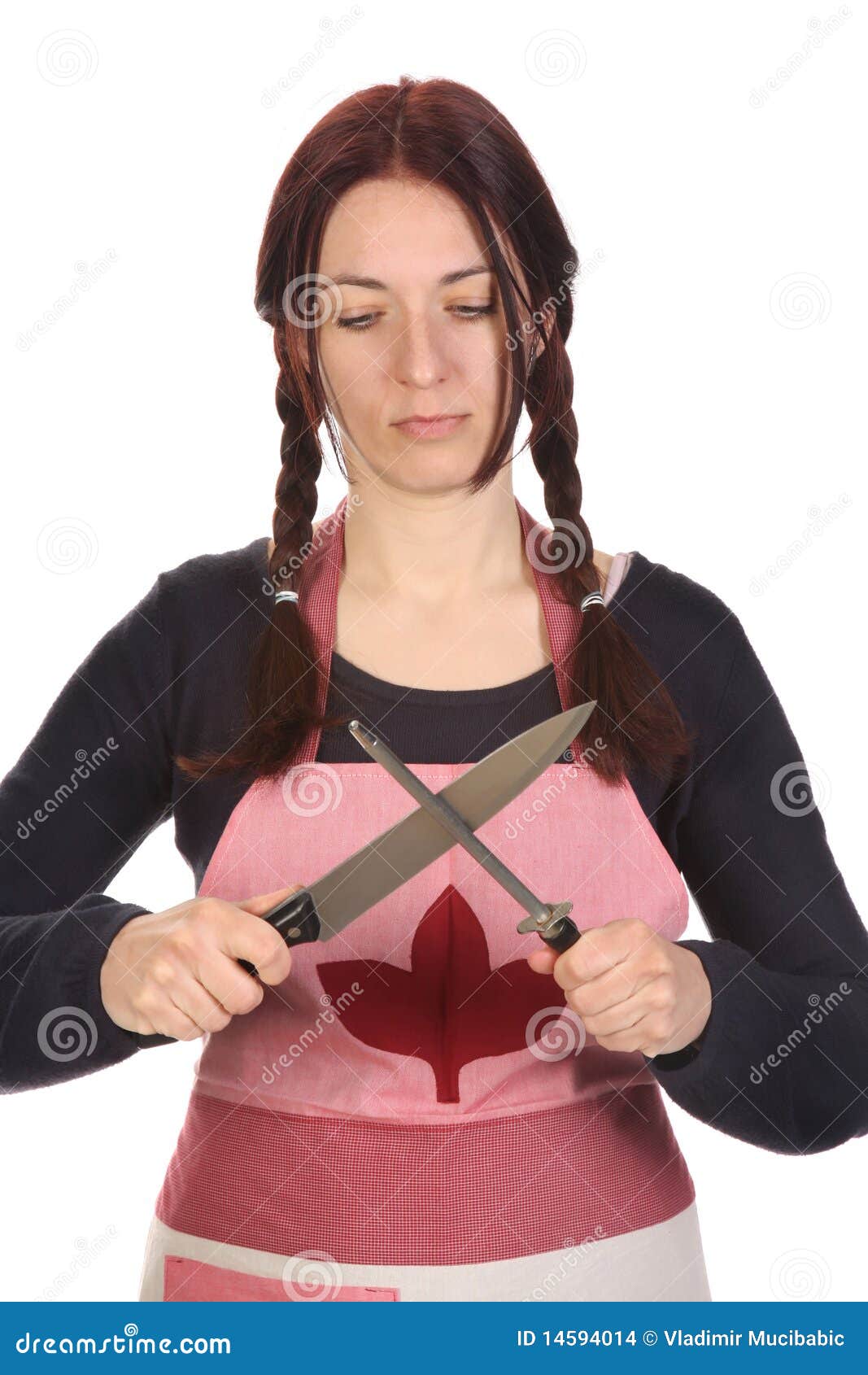 Housewife Sharpening a Knife Stock Photo - Image of sharp, handle: 14594014
