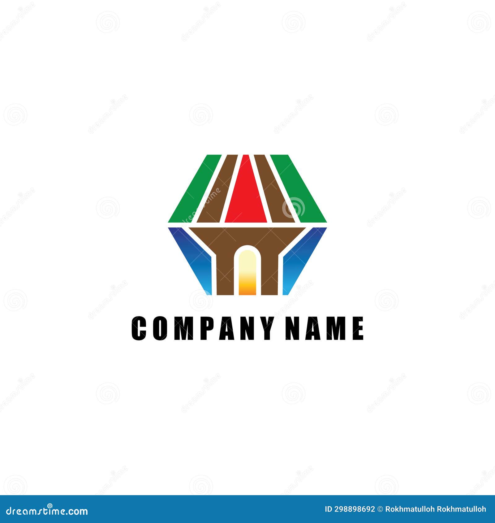 Logo Of Gate And Road Cartoon Vector | CartoonDealer.com #183808121