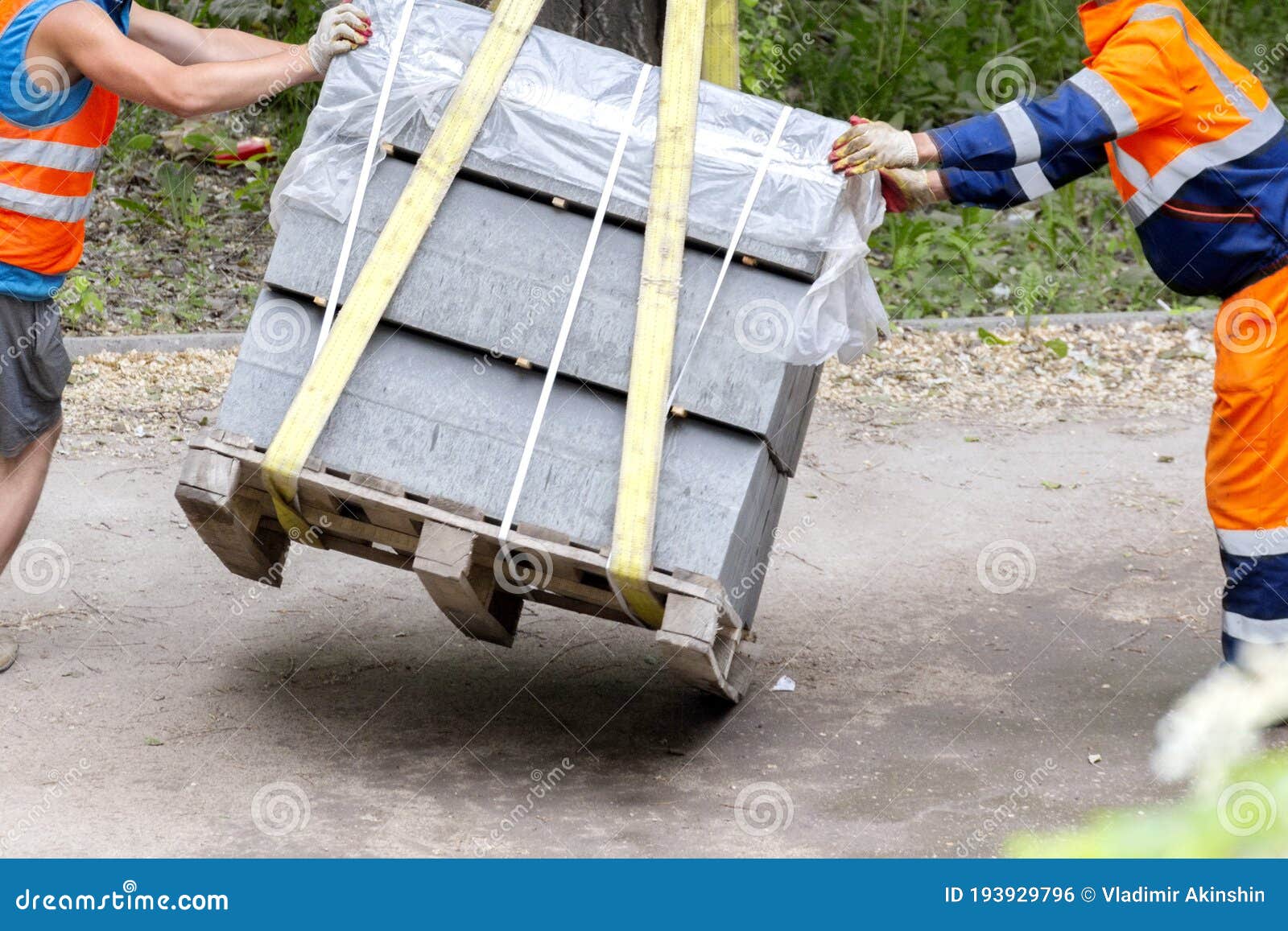 Housing and Communal Services Workers Perform Work on Unloading Heavy ...