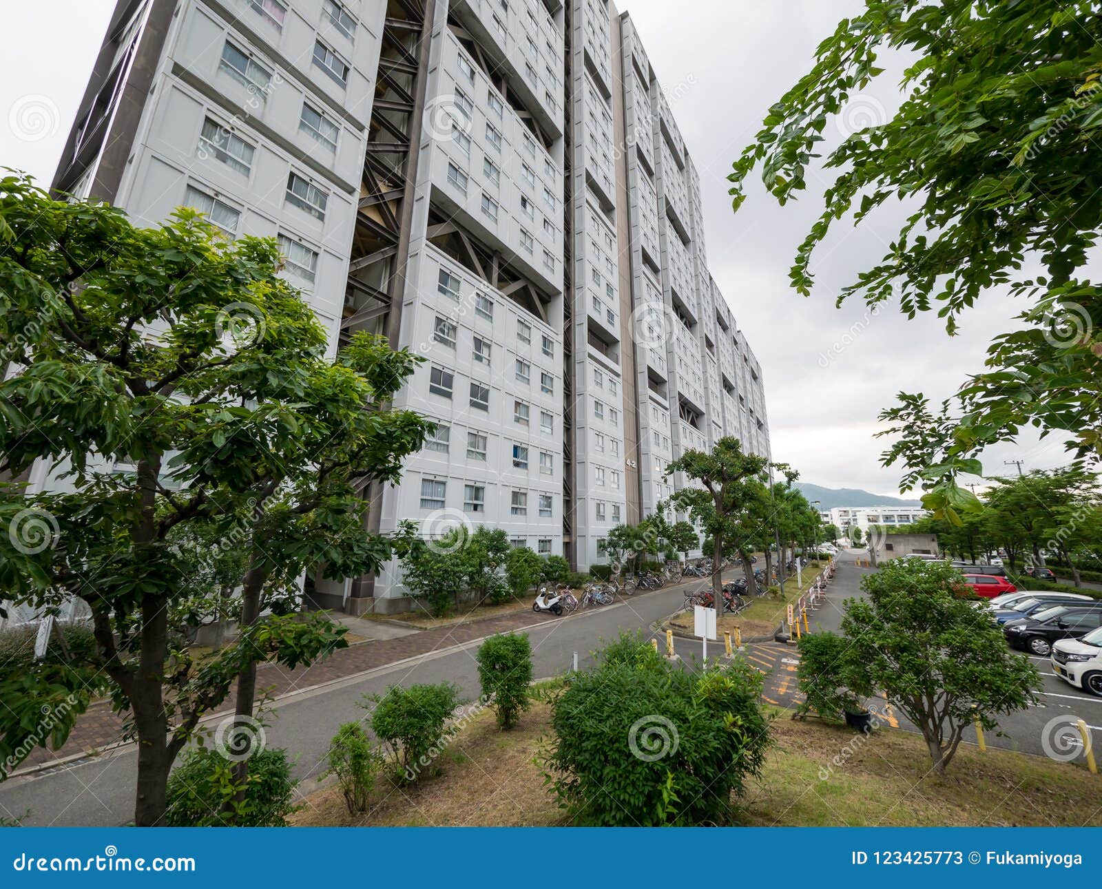Housing complex in Japan stock image. Image of city - 123425773
