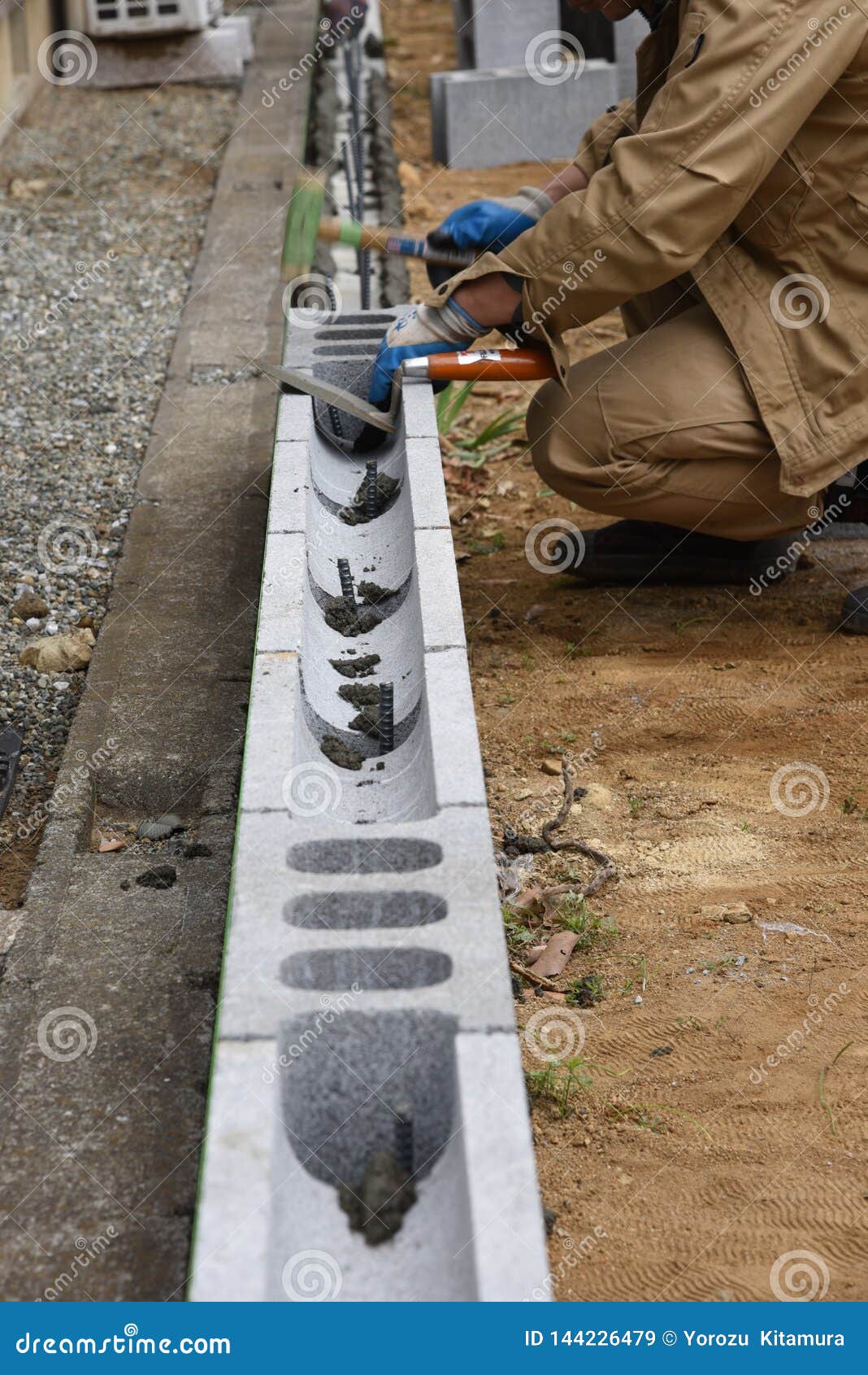 Concrete block work stock image. Image of site, brickwork - 144226479