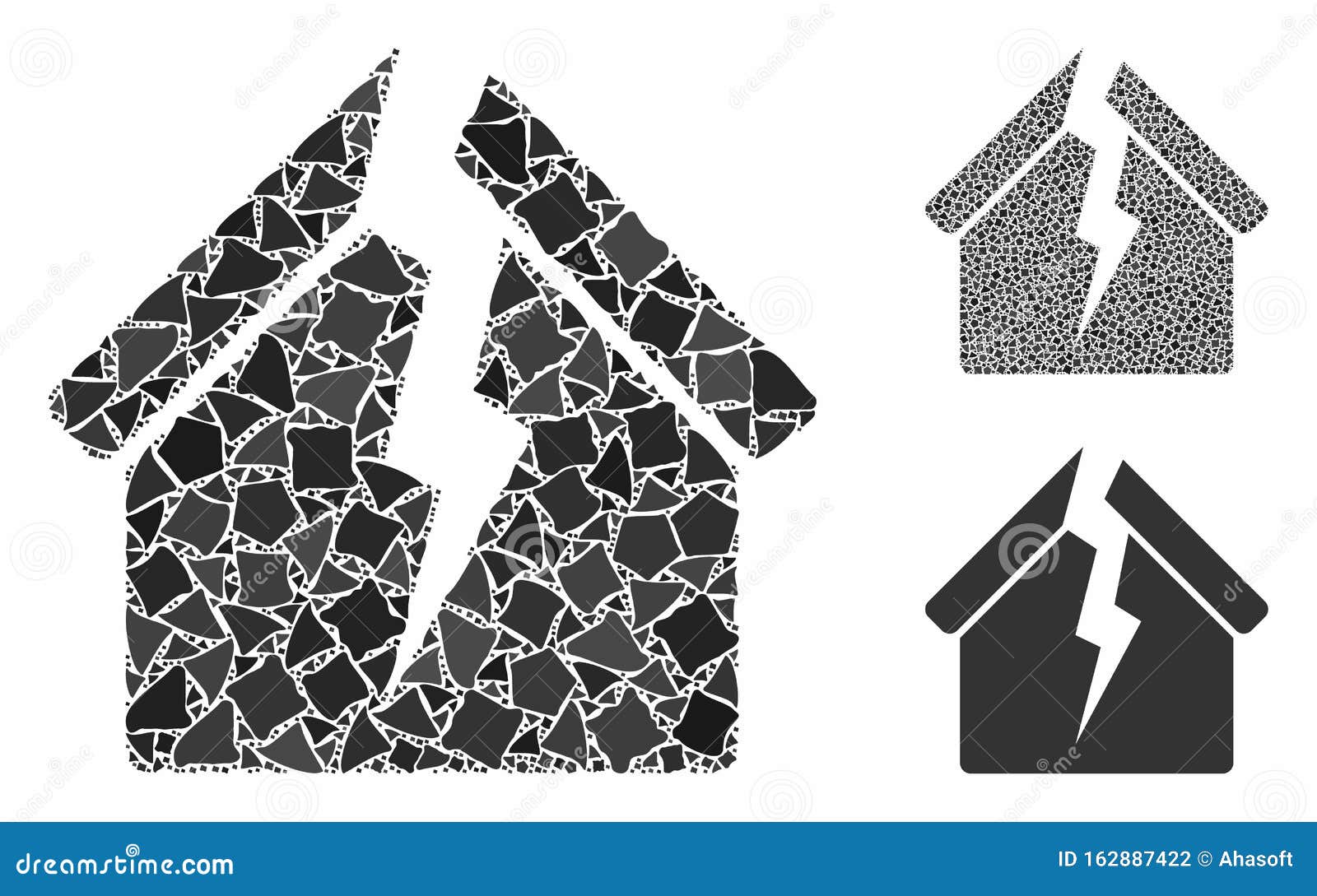 Housing Crisis Composition Icon of Rugged Items Stock Illustration ...