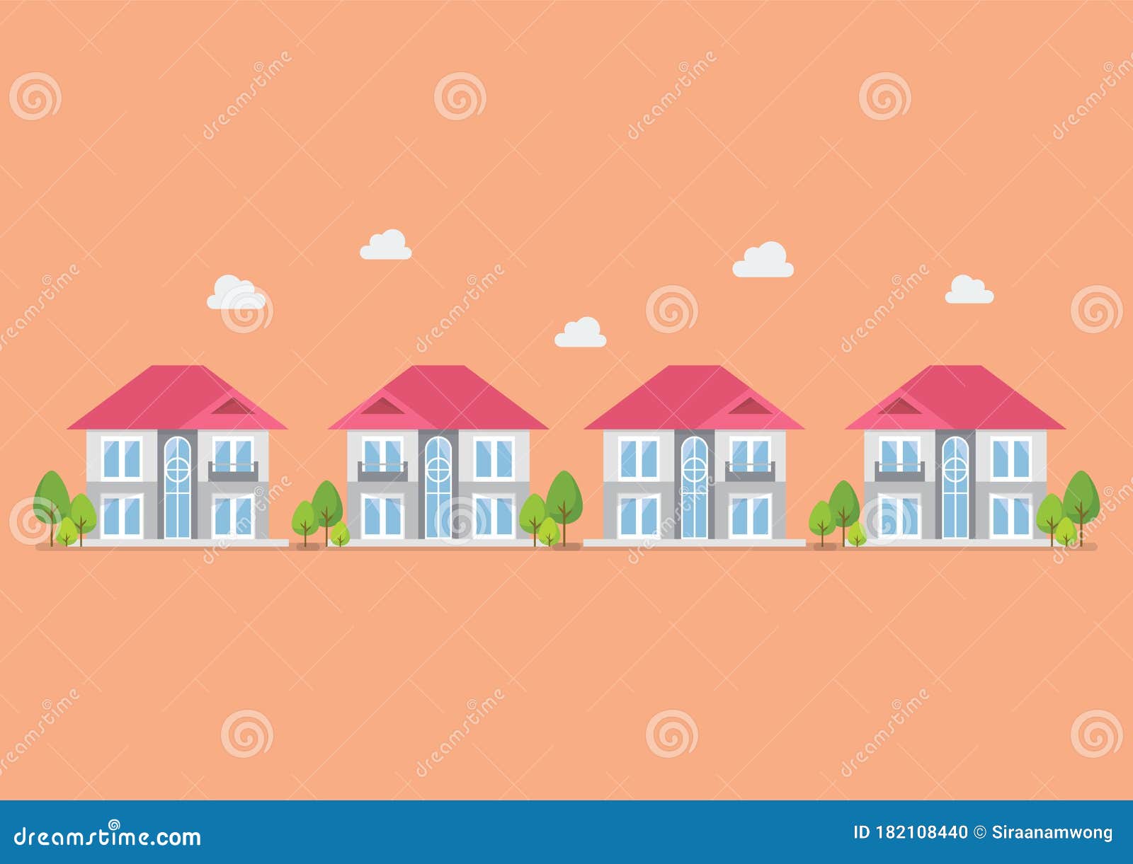 Housing Development Flat Design Icon Stock Vector - Illustration of ...