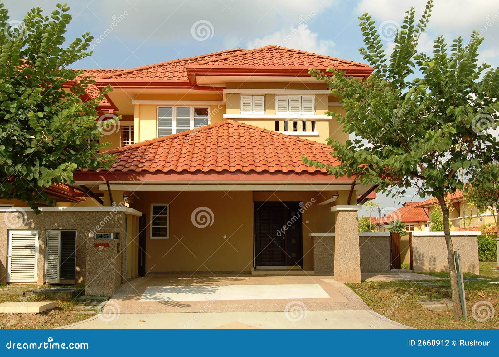 Housing Estate - Link House Stock Photo - Image of concrete ...