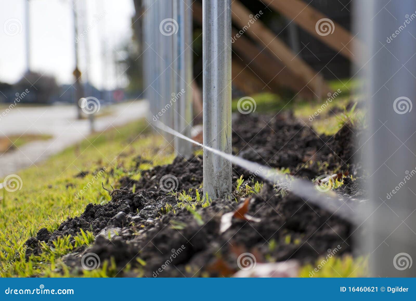 Housing - Fence Under Construction Stock Image - Image of back, metal ...