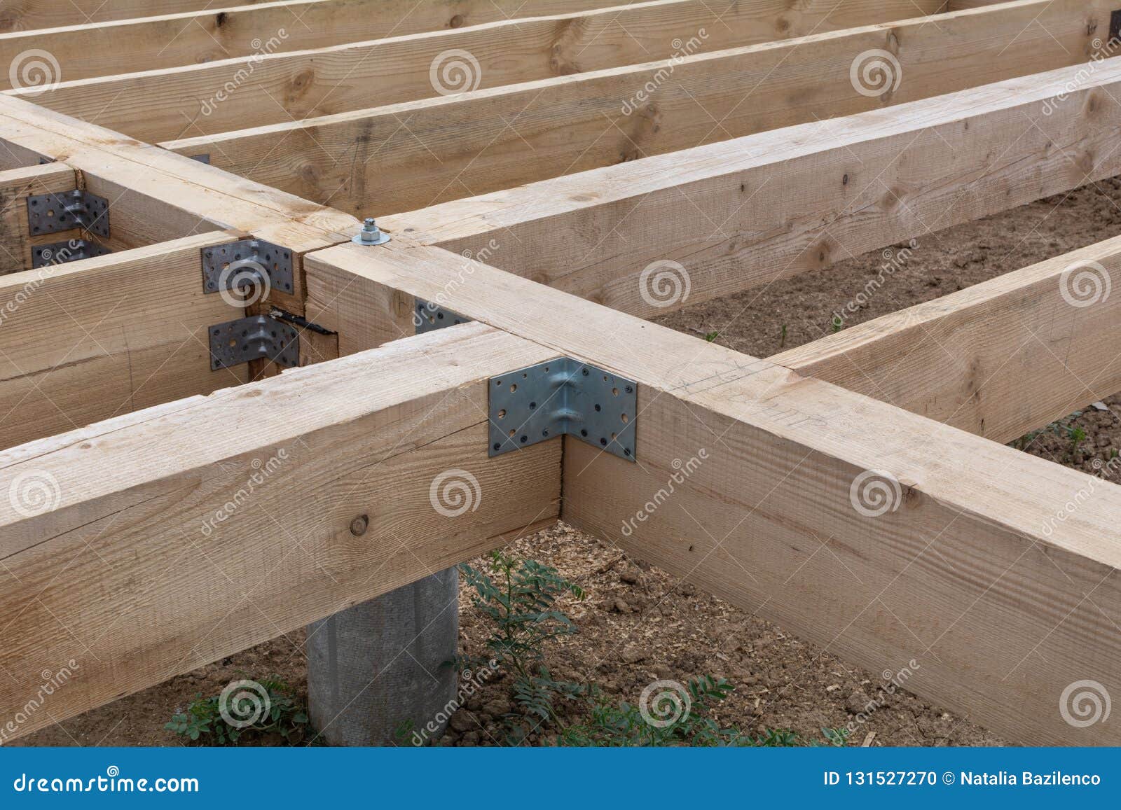 Housing Frame Assembly. Installation of Residential Building Base of a ...