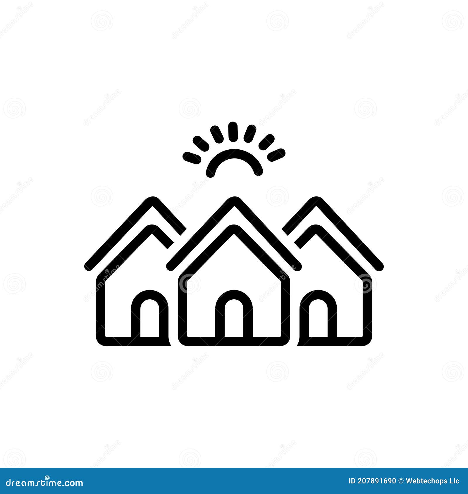 Black Line Icon for Housing, Homes and Residences Stock Vector ...