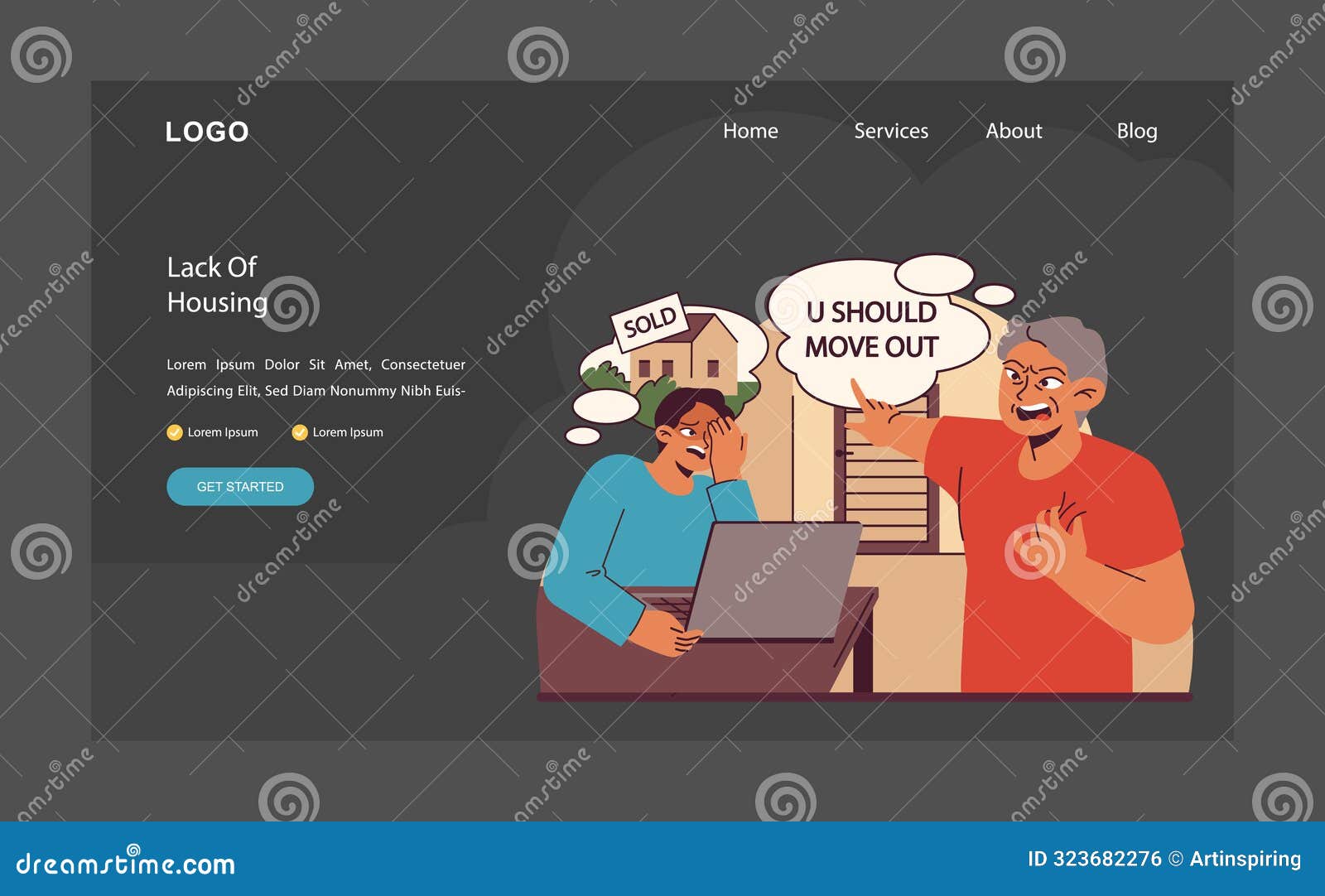 Housing Instability Issue. Flat Vector Stock Vector - Illustration of ...