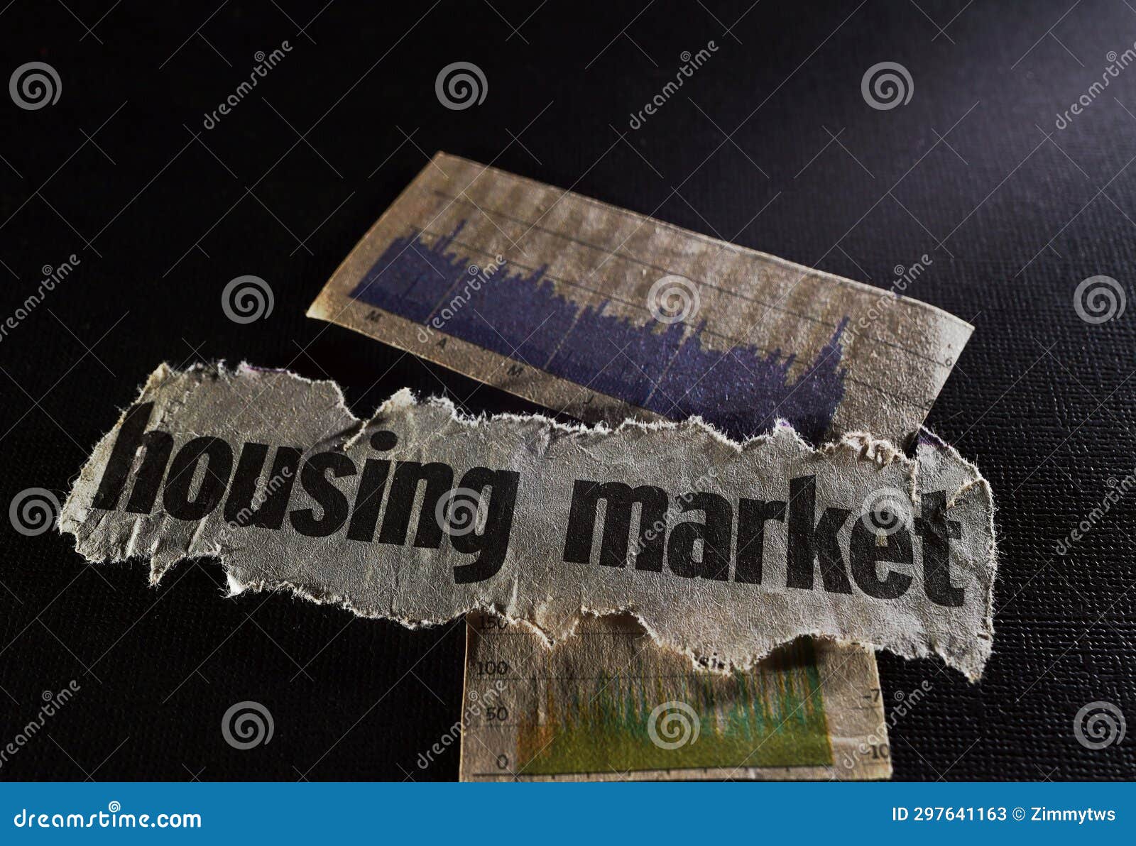 Housing Market Newspaper Headlines with Graph and Chart Stock Image ...