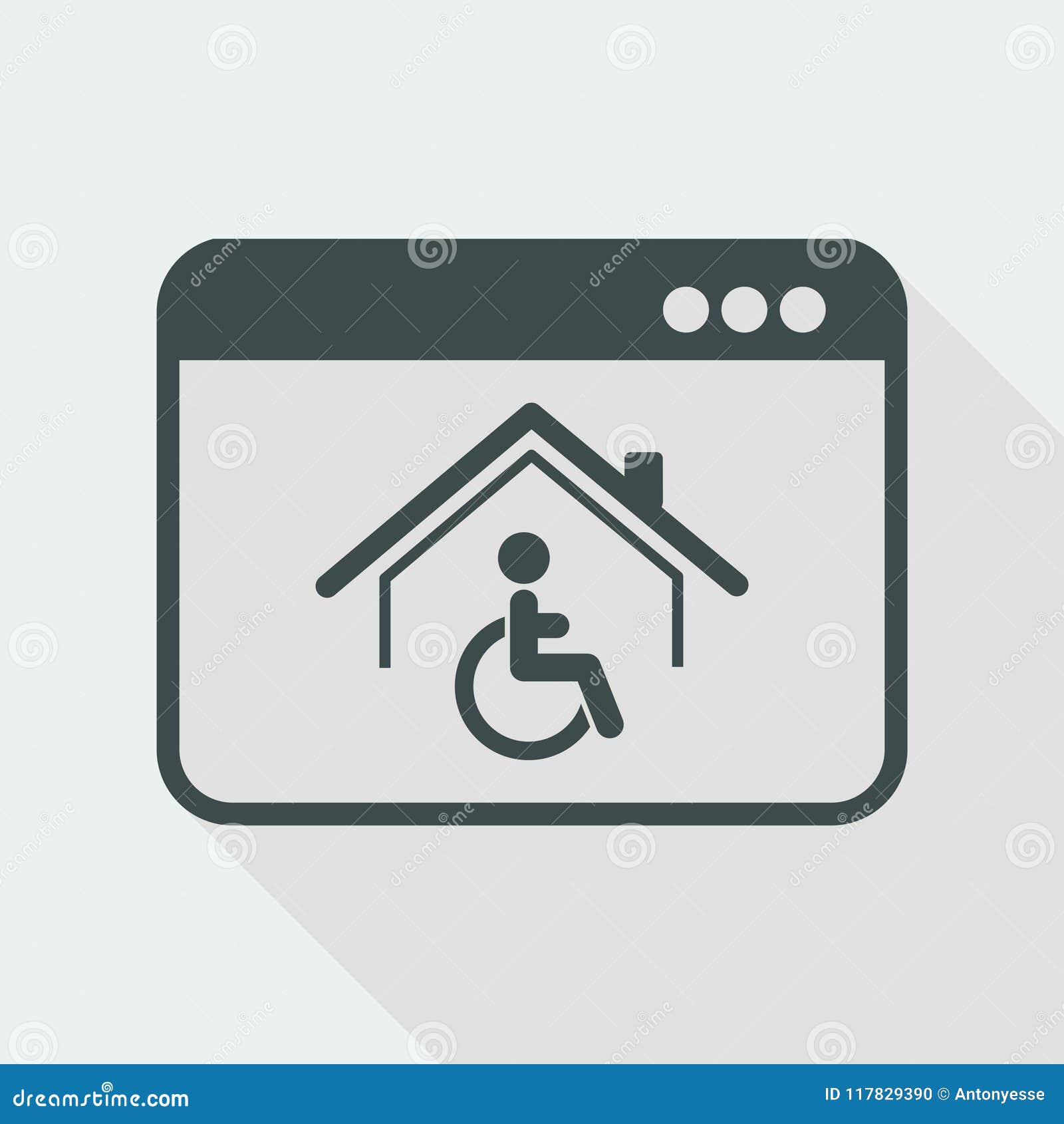 Residential Handicap Assistance Line Icon, Disability Concept, Disabled ...