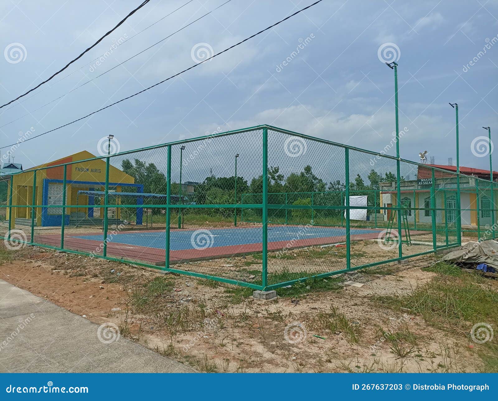 Housing and Open Yard Sport with Green Colour Stock Image - Image of ...