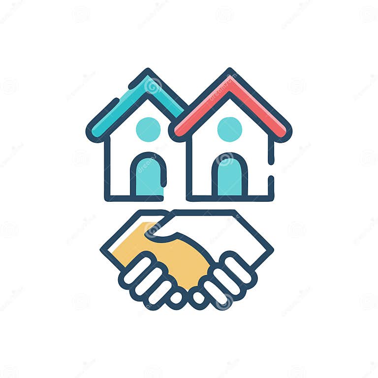 Housing Partnership Icon for Community Development Stock Illustration ...